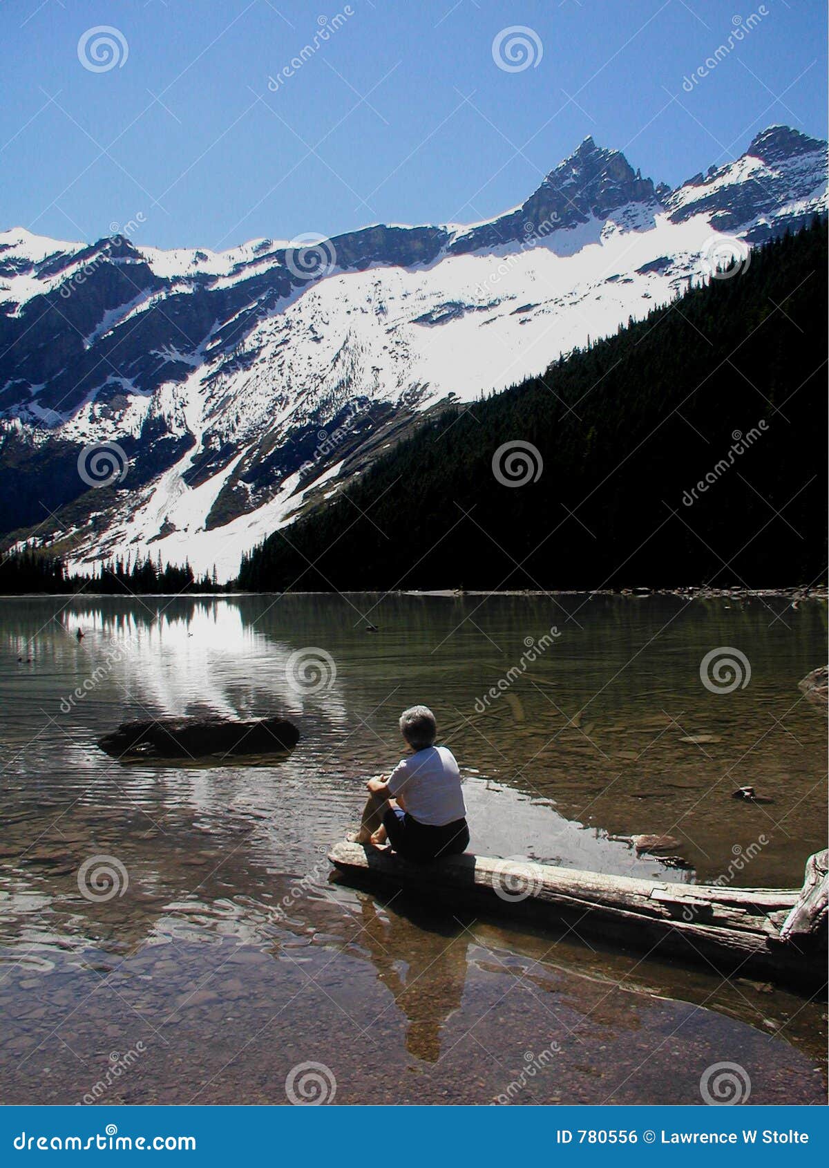 Contemplation stock photo. Image of blue, mountains, water - 780556