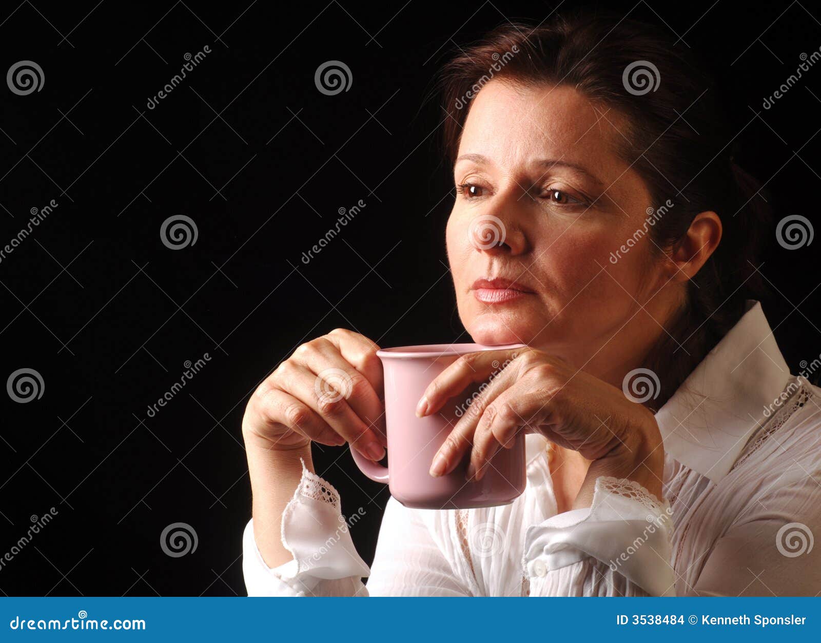 Contemplation over coffee stock photo. Image of melancholic - 3538484