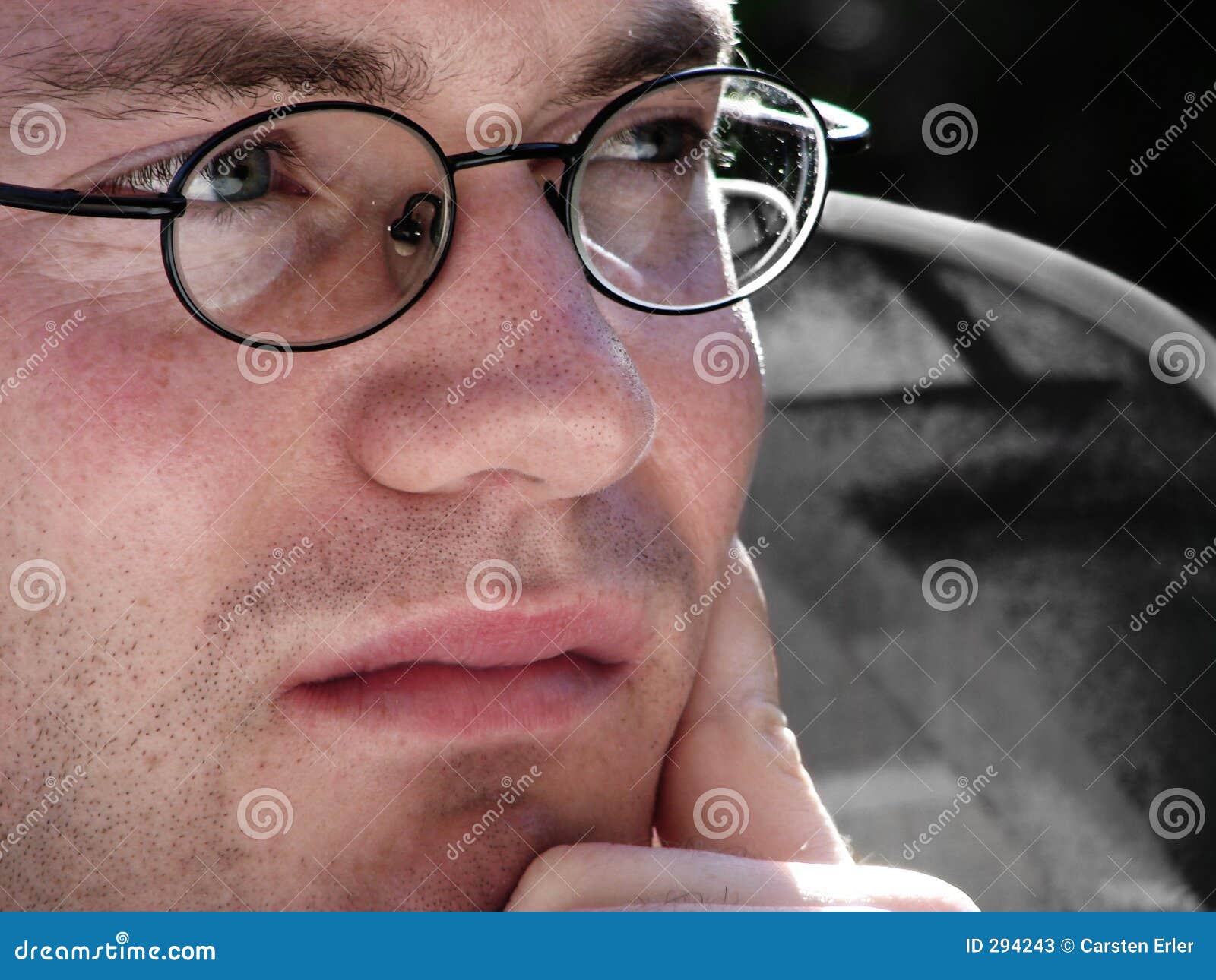 Contemplative stock image. Image of white, graduate, listen - 294243