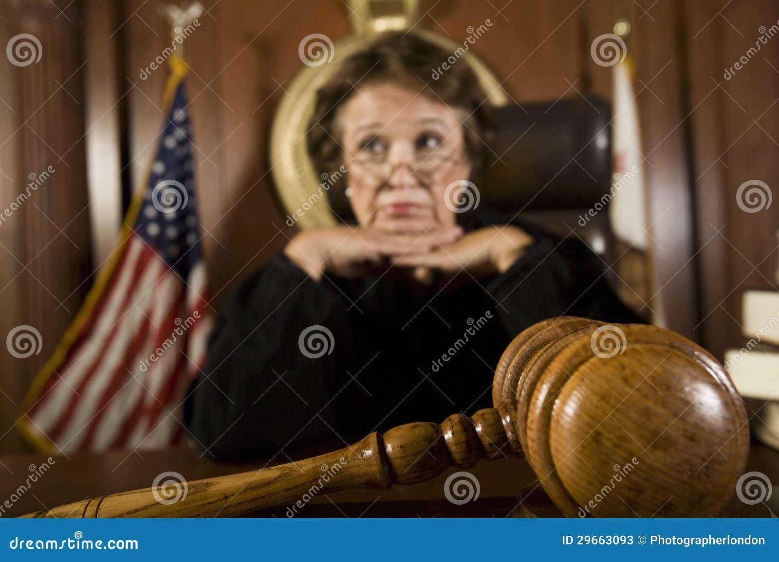 Contemplative Female Judge stock image. Image of jurisdiction - 29663093
