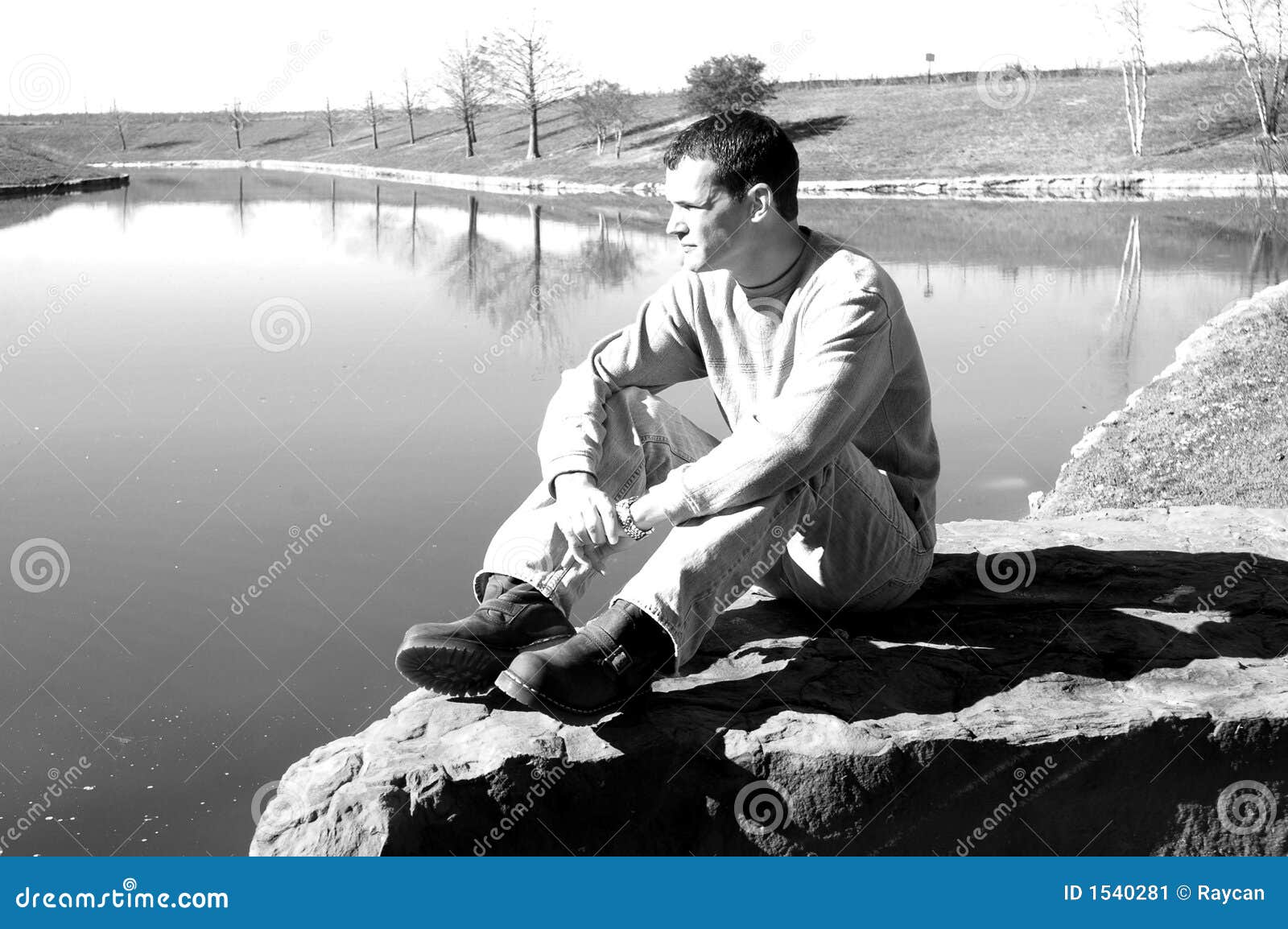 Contemplative Man stock image. Image of absorbed, calculating - 1540281