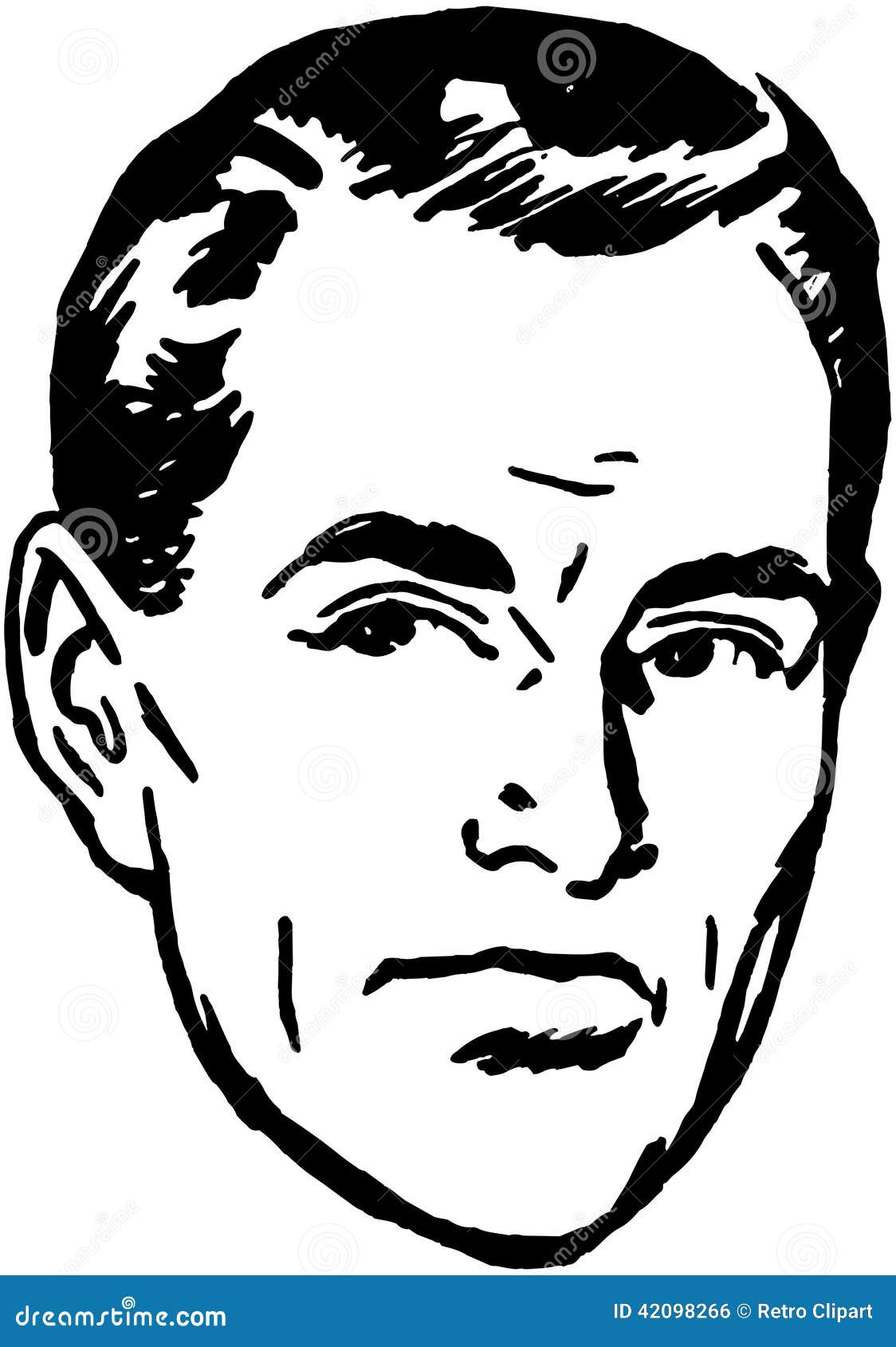 Contemplative Man stock vector. Illustration of fifties - 42098266