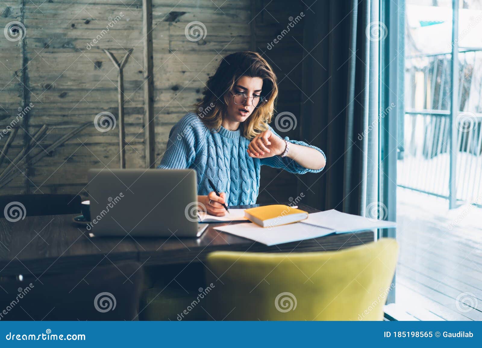 Contemplative Student Pondering on Course Work during Work at Netbook ...