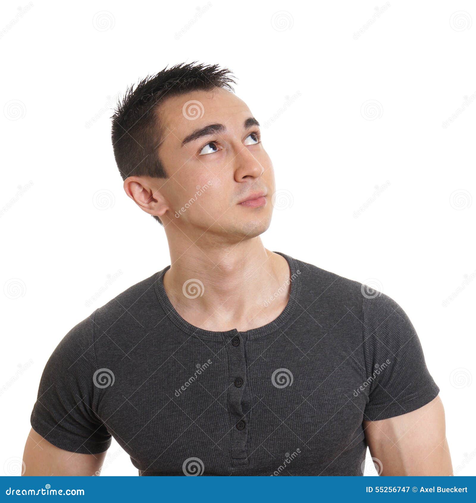 Contemplative young man stock image. Image of prying - 55256747