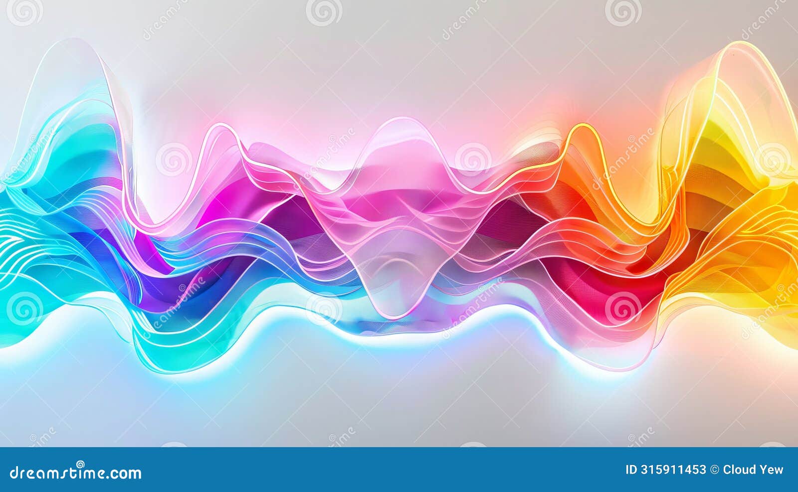 Contemporary Abstract Art Featuring Neon Waveforms Royalty-Free Stock ...