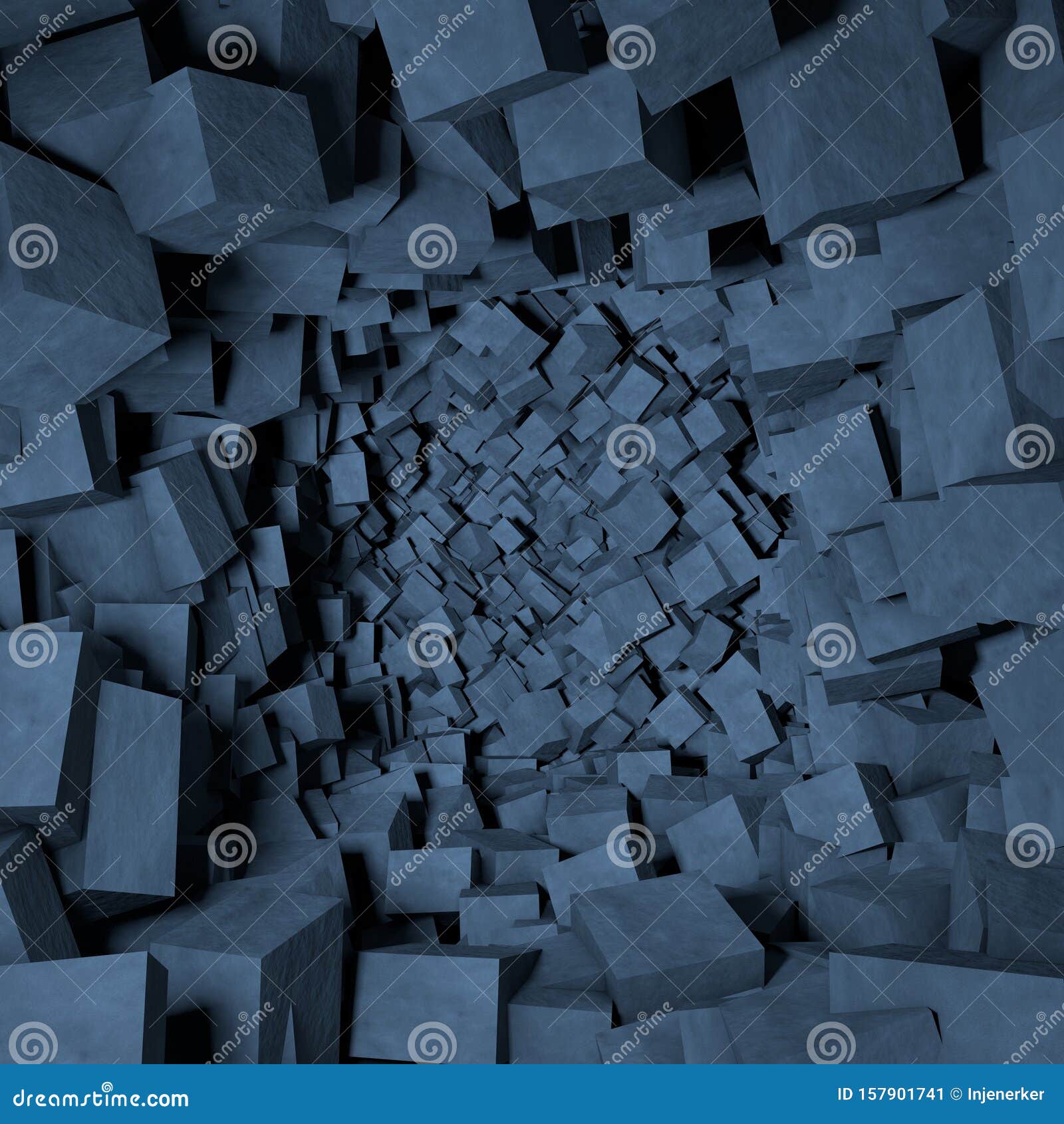 Contemporary Abstract Background of Destroyed Concrete Cubes Stock ...