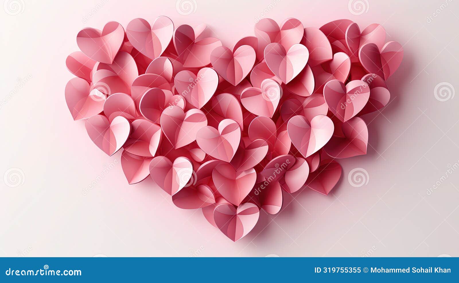 Contemporary Abstract Blur Gradient Heart Shape in Pink Color ...