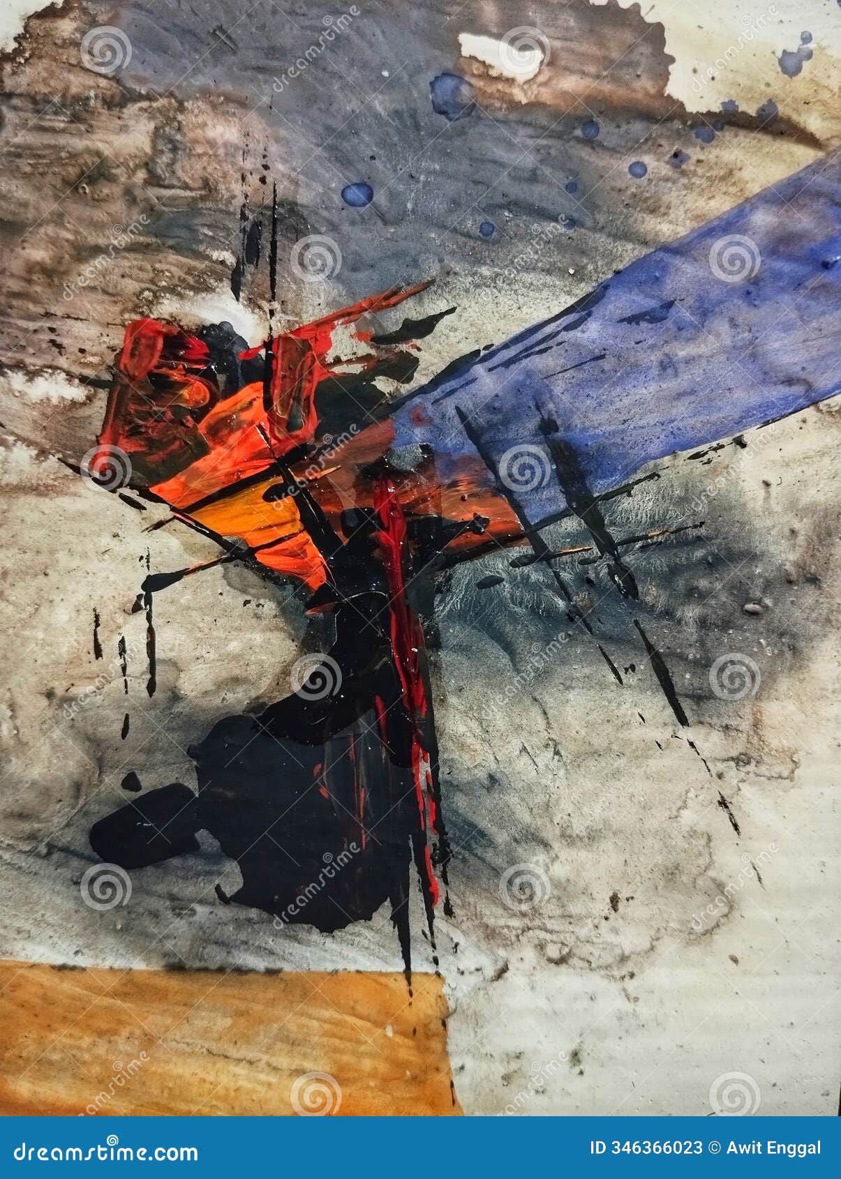 Contemporary Abstract Expressionism Paintings in Brown Orange Grey ...