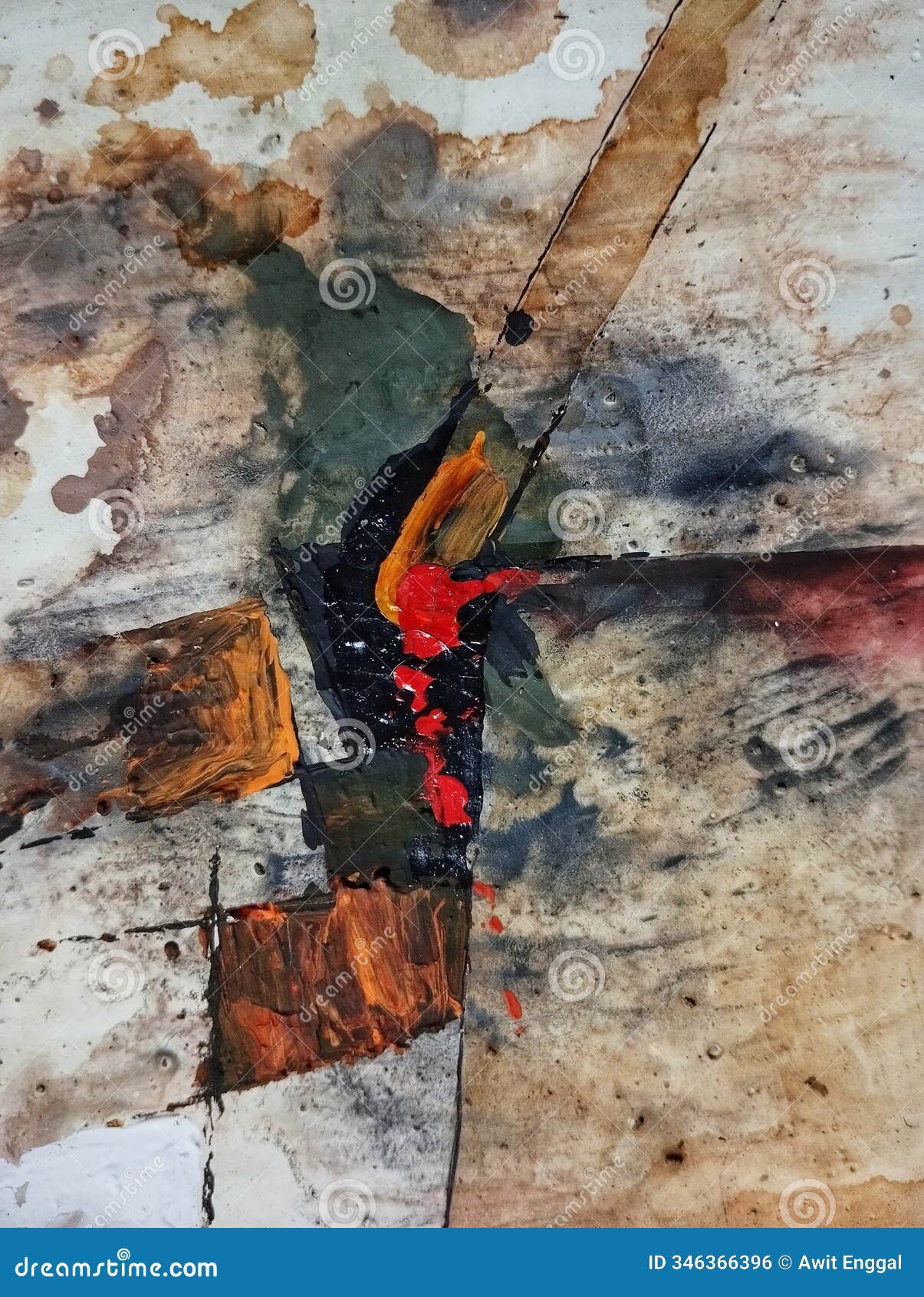 Contemporary Abstract Expressionism Paintings in Brown Orange Grey ...