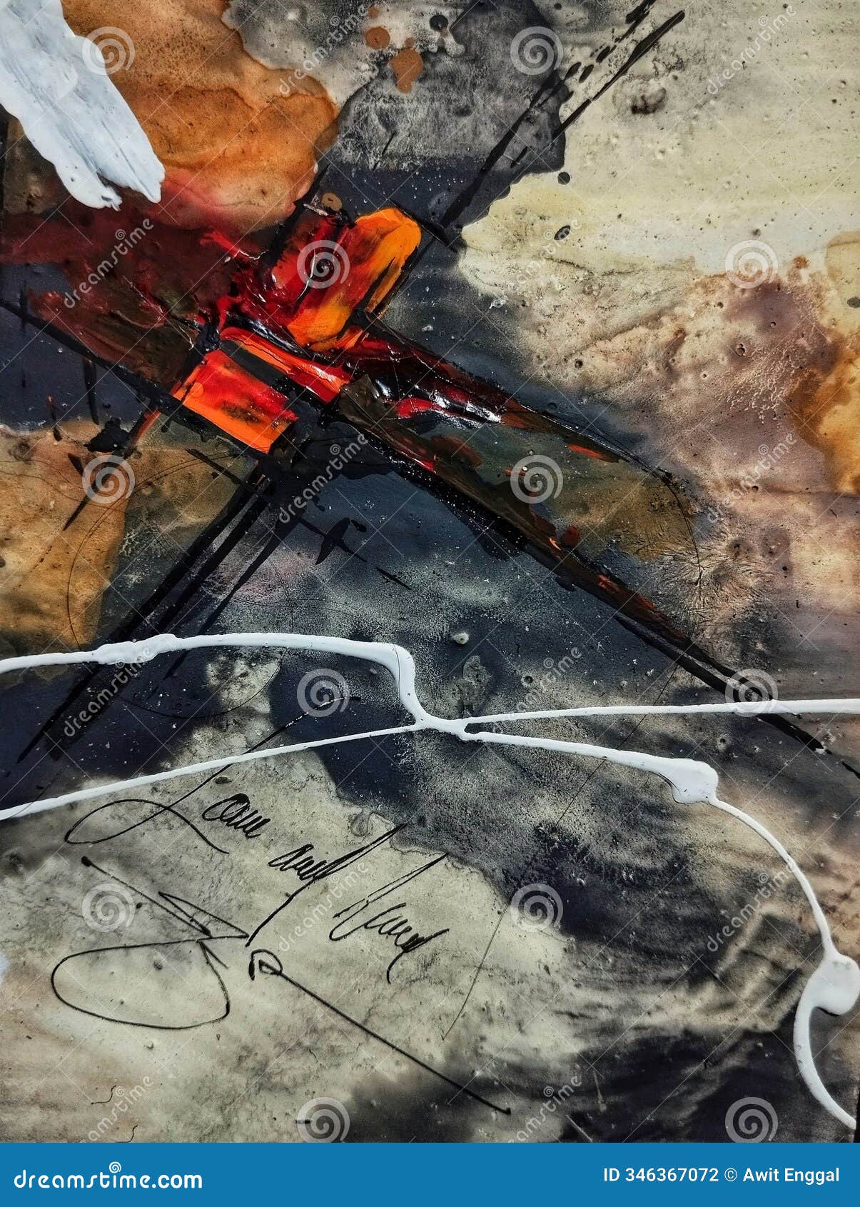 Contemporary Abstract Expressionism Paintings in Brown Orange Grey ...