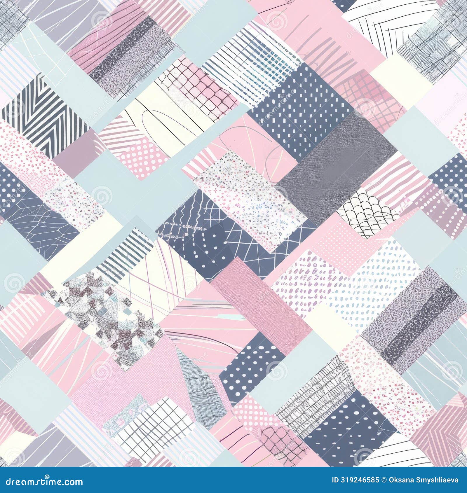 Contemporary Abstract Geometric Pattern with Pastel Color Palette Stock ...