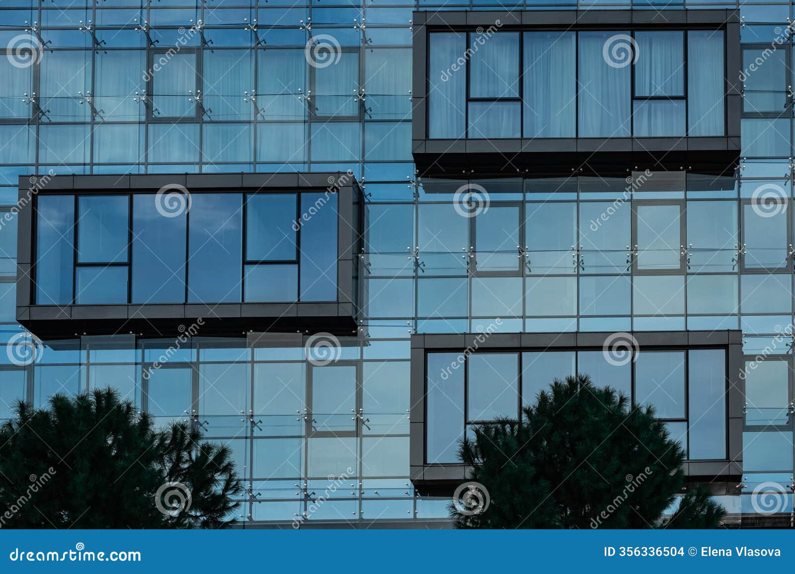Glass Facade Modern Building Square Windows Pattern Architecture ...