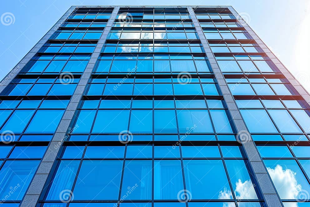Contemporary Architectural Masterpiece with Blue Triangular Glass ...