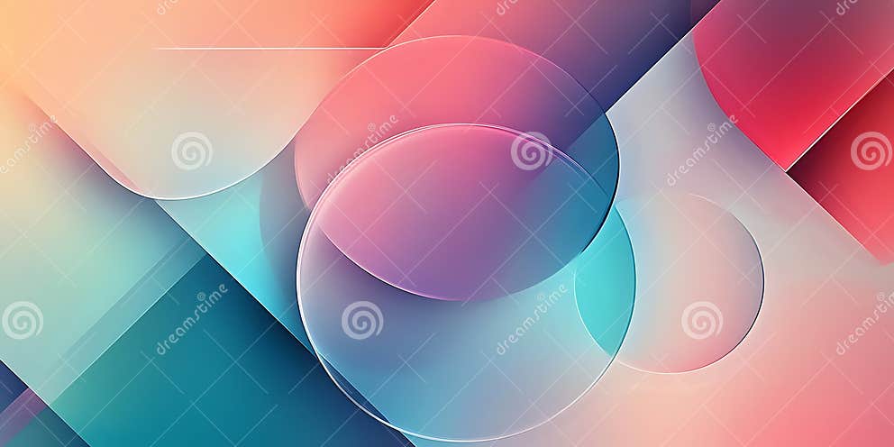 Contemporary Arrangement of Overlapping Geometric Forms in Soft ...