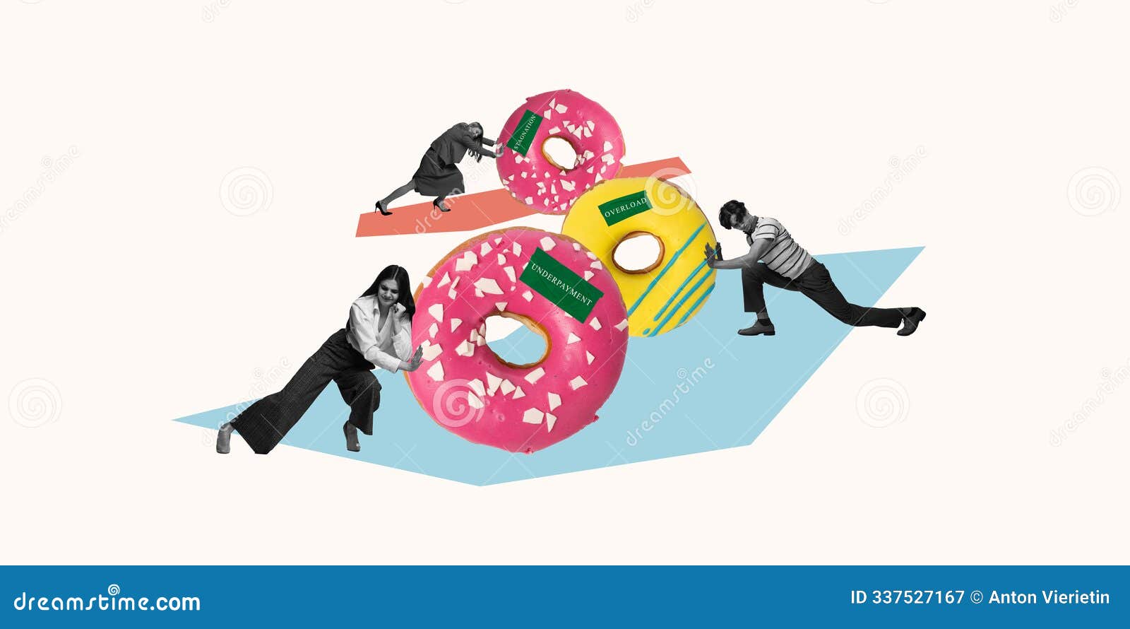 Contemporary Art Collage. Donuts of Overload Stock Image - Image of ...