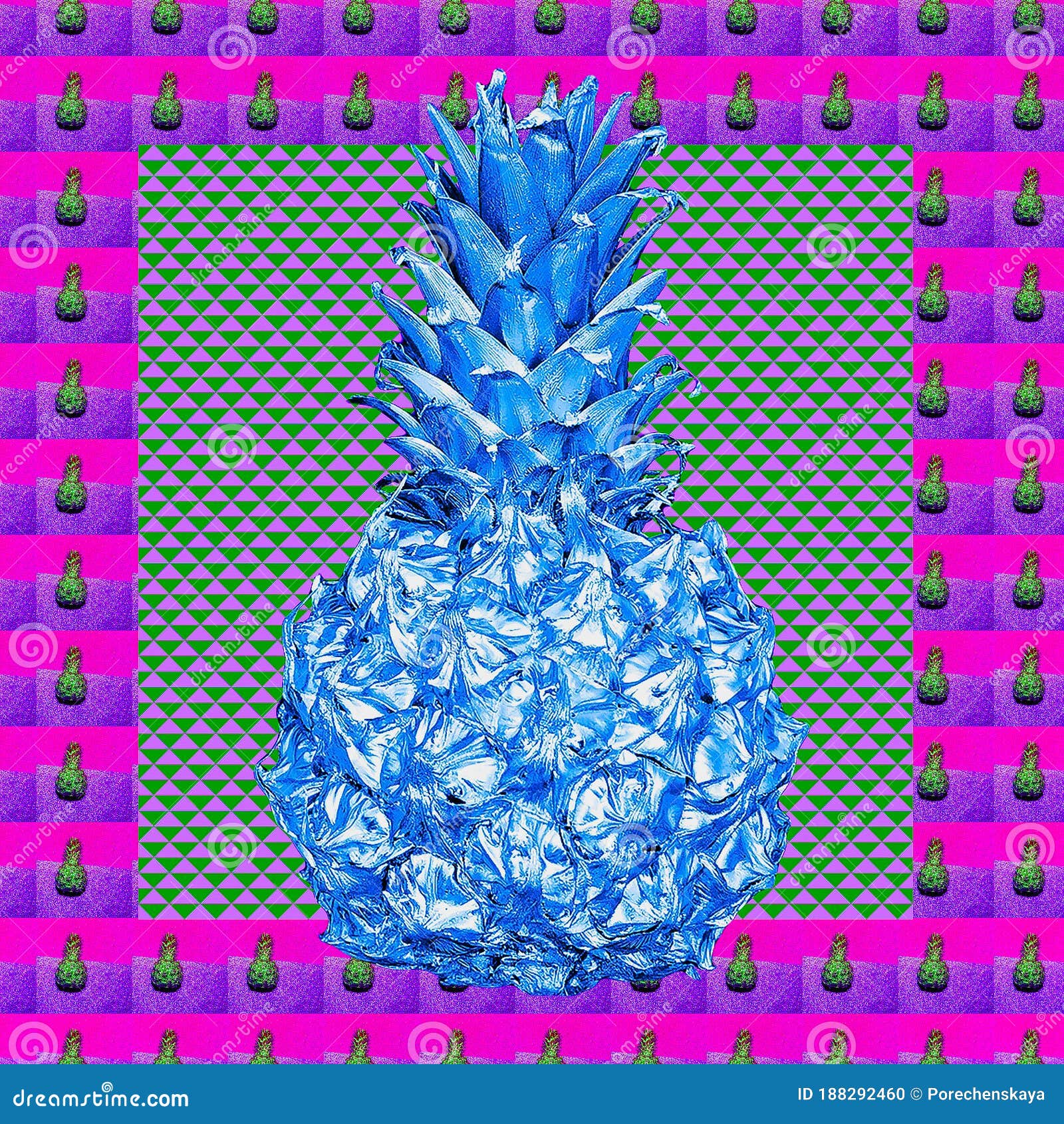 Contemporary Art Collage. Geometry and Pineapple Stock Photo - Image of ...