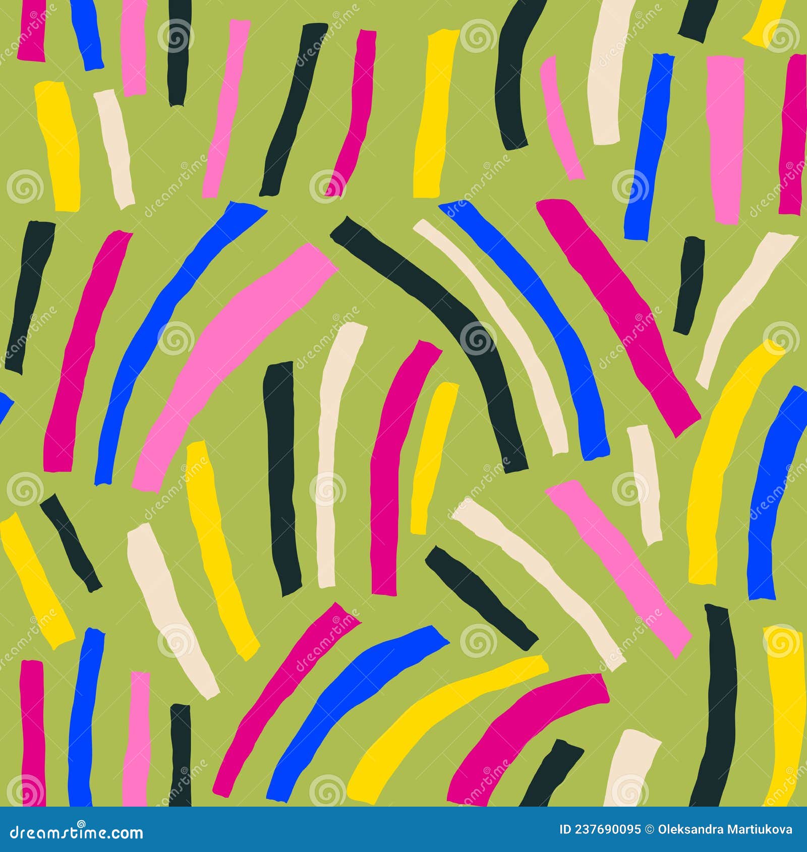 Contemporary Art Collage with Multicolor Stripes. Modern Vector ...