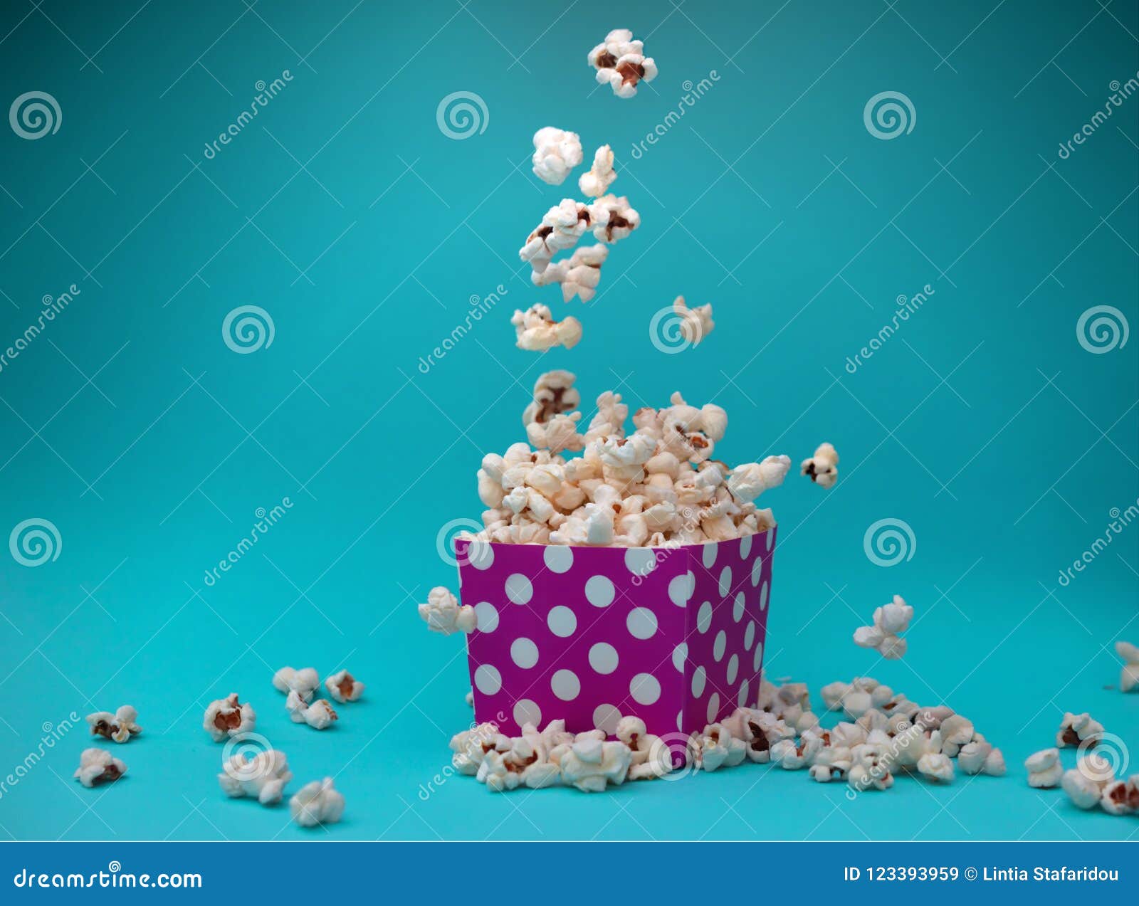 Popcorn Flying Out of the Pack Stock Image - Image of food, collage ...