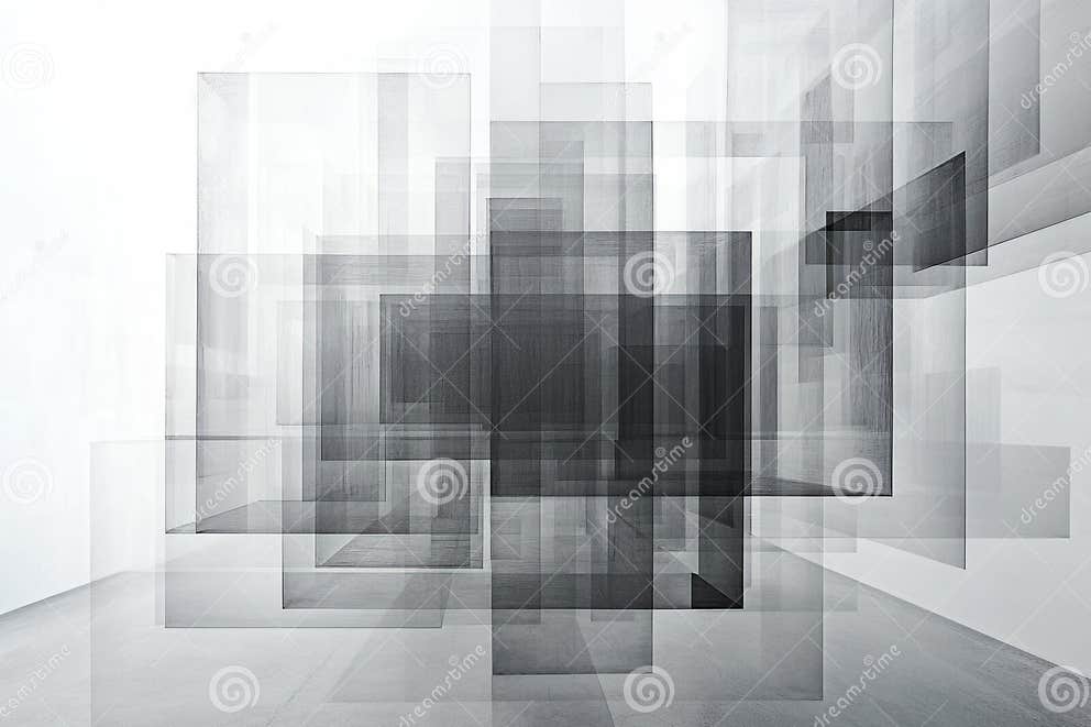 ?Contemporary Art Installation Featuring Translucent, Overlapping Cubes ...