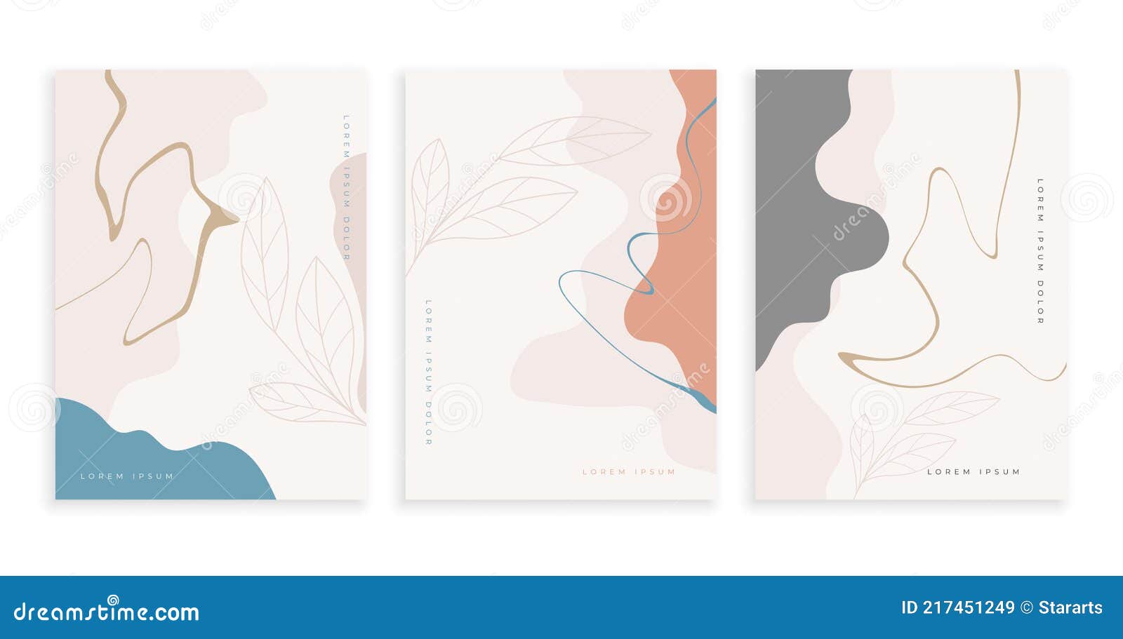 Contemporary Art Posters Set with Fluid Lines Design Stock Vector ...