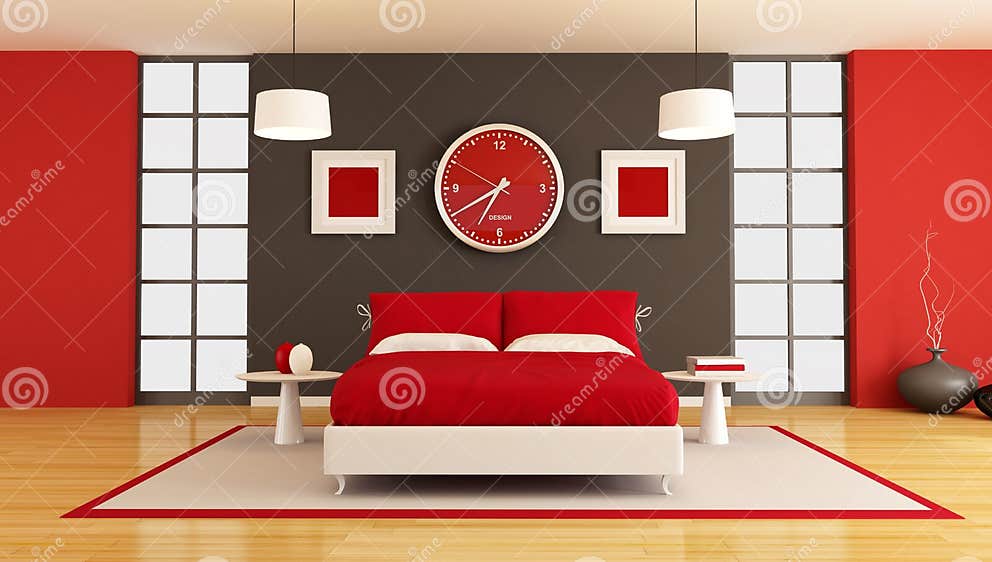 Contemporary bedroom stock illustration. Illustration of contemporary ...
