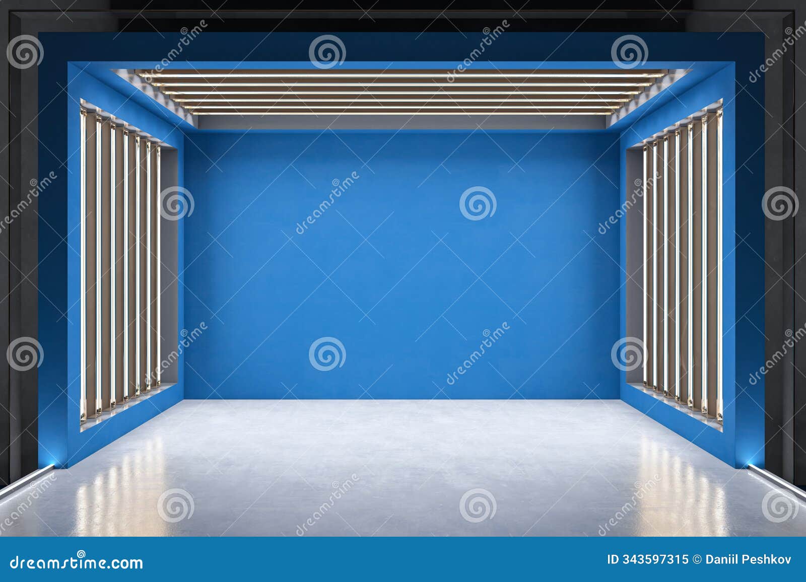 Contemporary Blue Theater Stage Design with Empty Mock Up Place. Stock ...