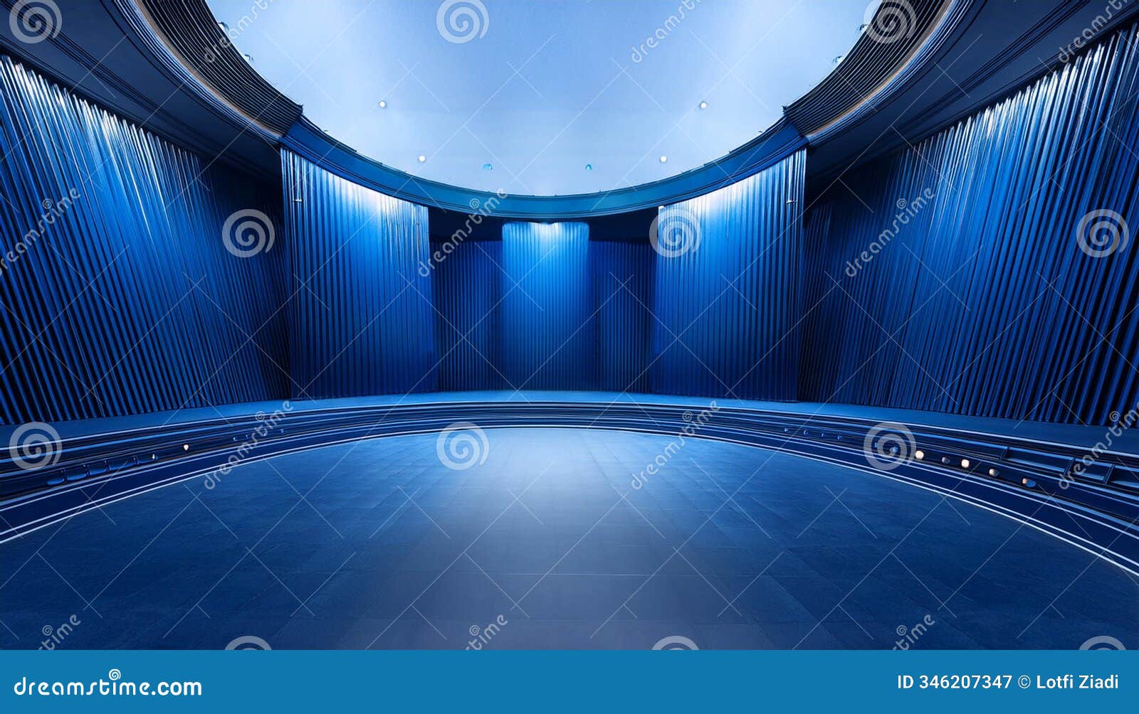 Contemporary Blue Theater Stage Design with Empty Mock Up Place ...