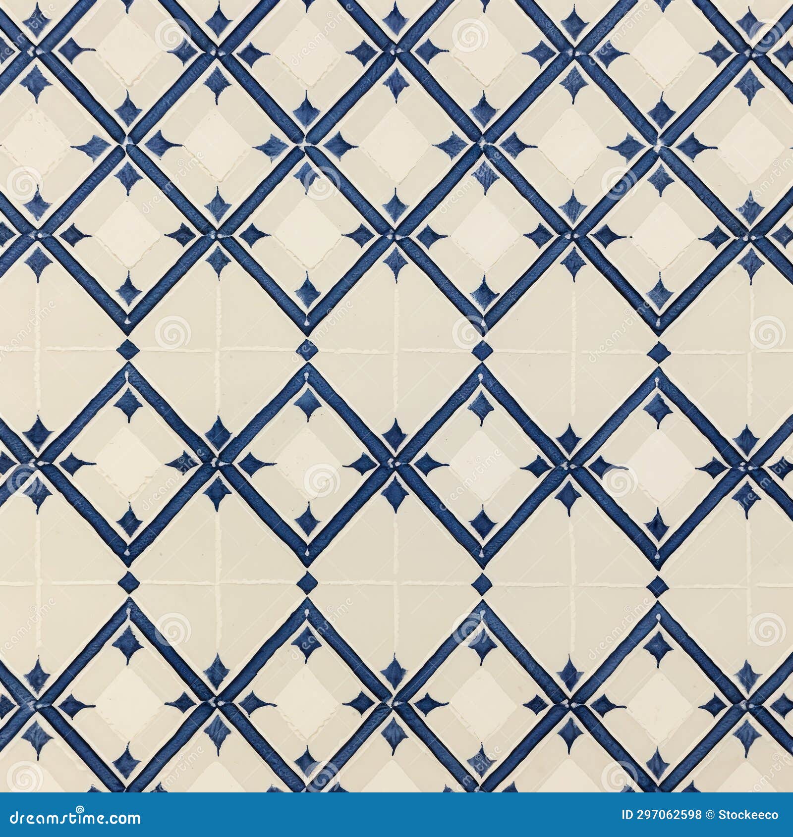 Contemporary Blue and White Patterned Tile for Stylish Walls Stock Illustration - Illustration ...