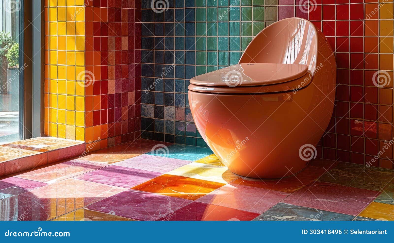 Contemporary Bold Toilet Concept Stock Illustration - Illustration of ...