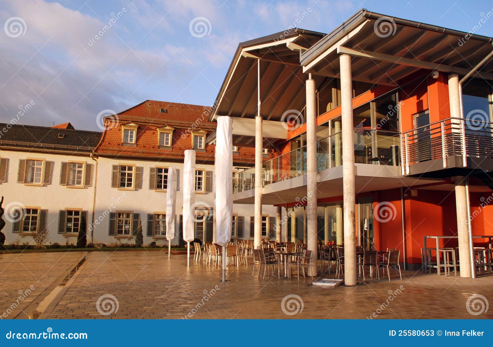 Contemporary Cafe in Germany Stock Image - Image of house, estate: 25580653
