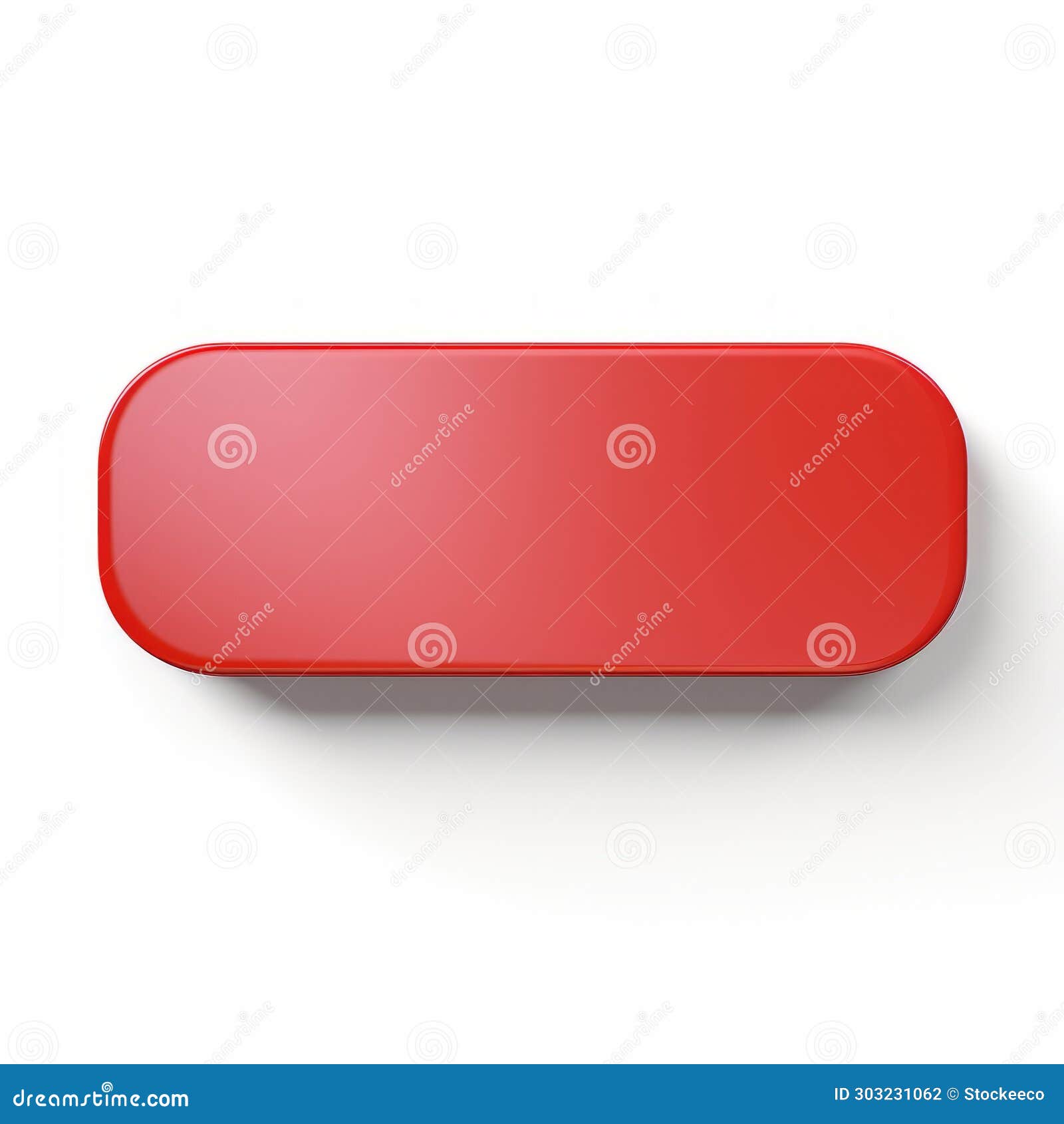 Contemporary Candy-coated Red Button on White Background Stock ...