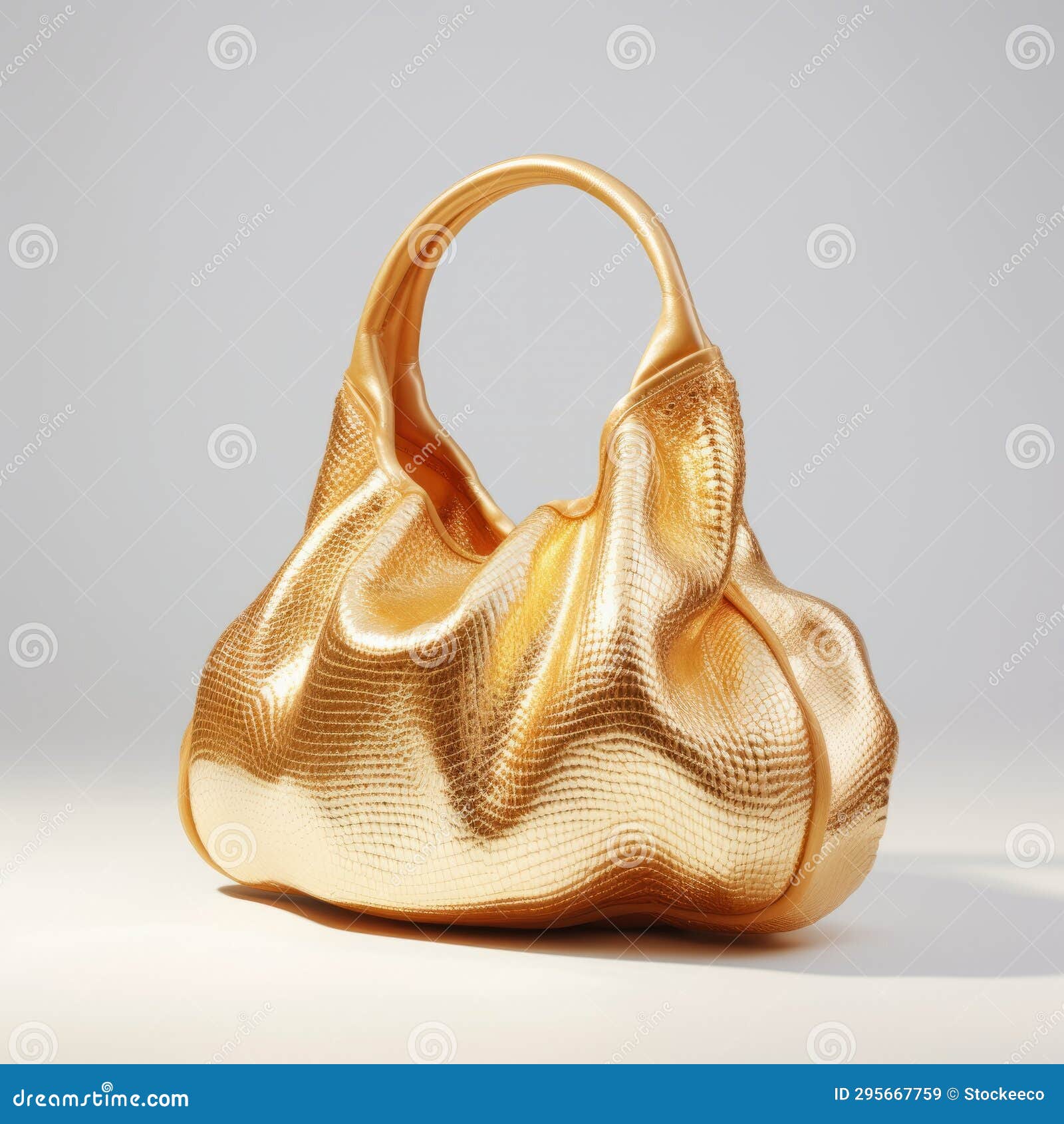 Contemporary Ceramic Gold Bag with Shiny Bumpy Texture Stock ...