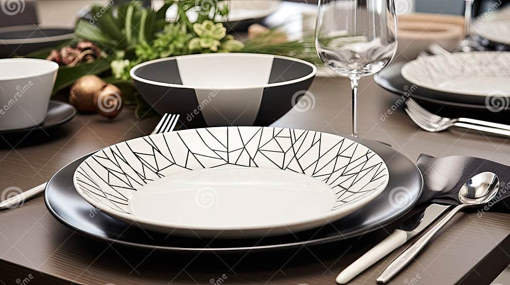 Contemporary Ceramic Pattern Design in a Western Dining Setting, the ...