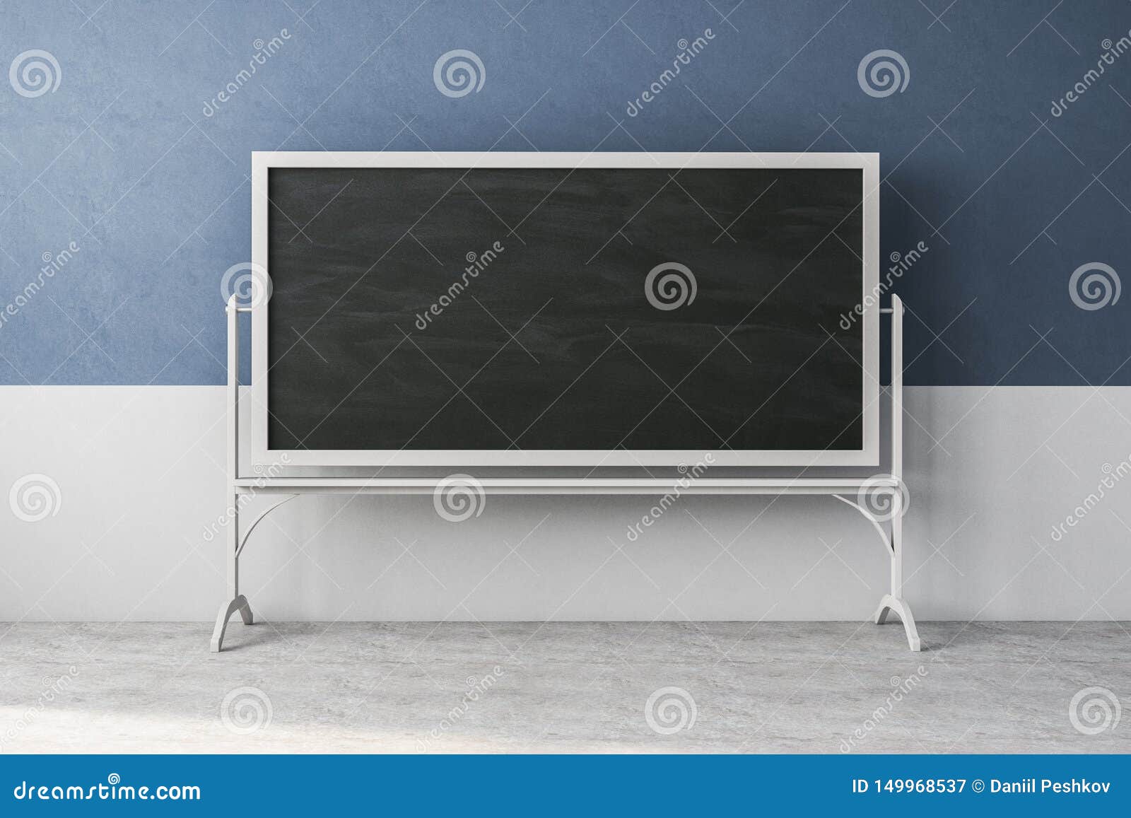 Contemporary Classroom with Empty Chalkboard Stock Illustration ...