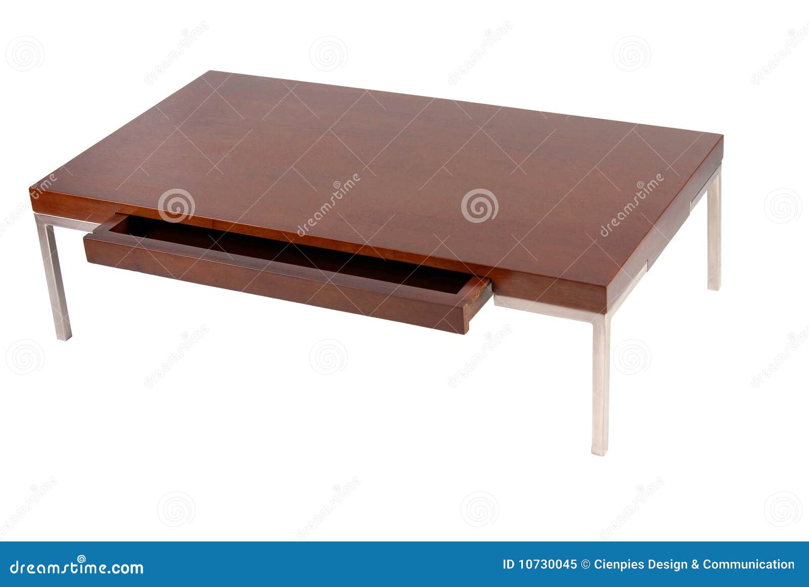 Contemporary Coffee Table with an Open Drawer Stock Image - Image of ...