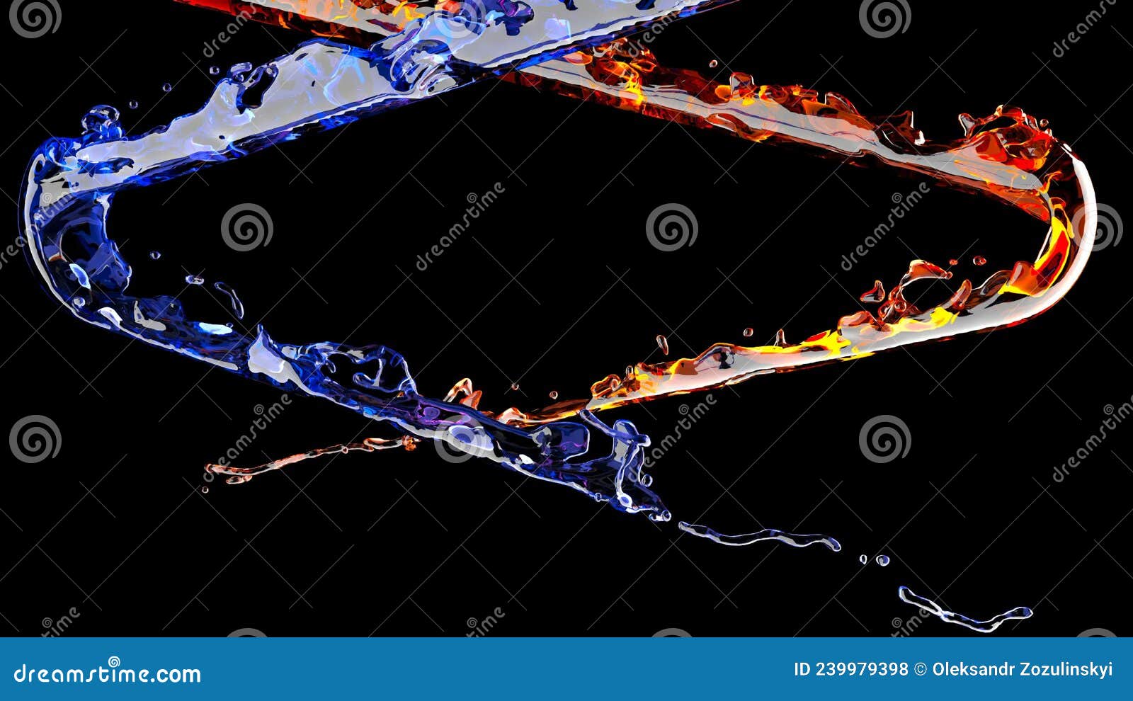 Contemporary Color Liquid Two Stream Jet on Black Stock Footage - Video ...