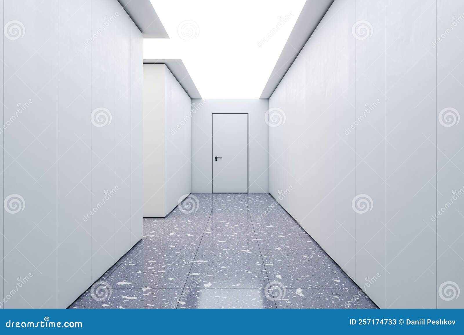 Contemporary Concrete Hallway Interior with Mock Up Place on Wall ...