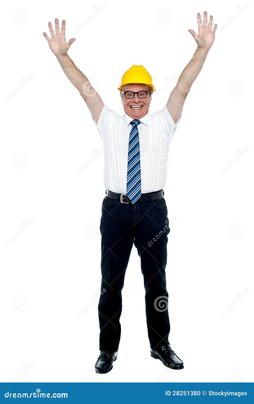 Contemporary Construction Engineer Celebrating His Success Stock Photo ...