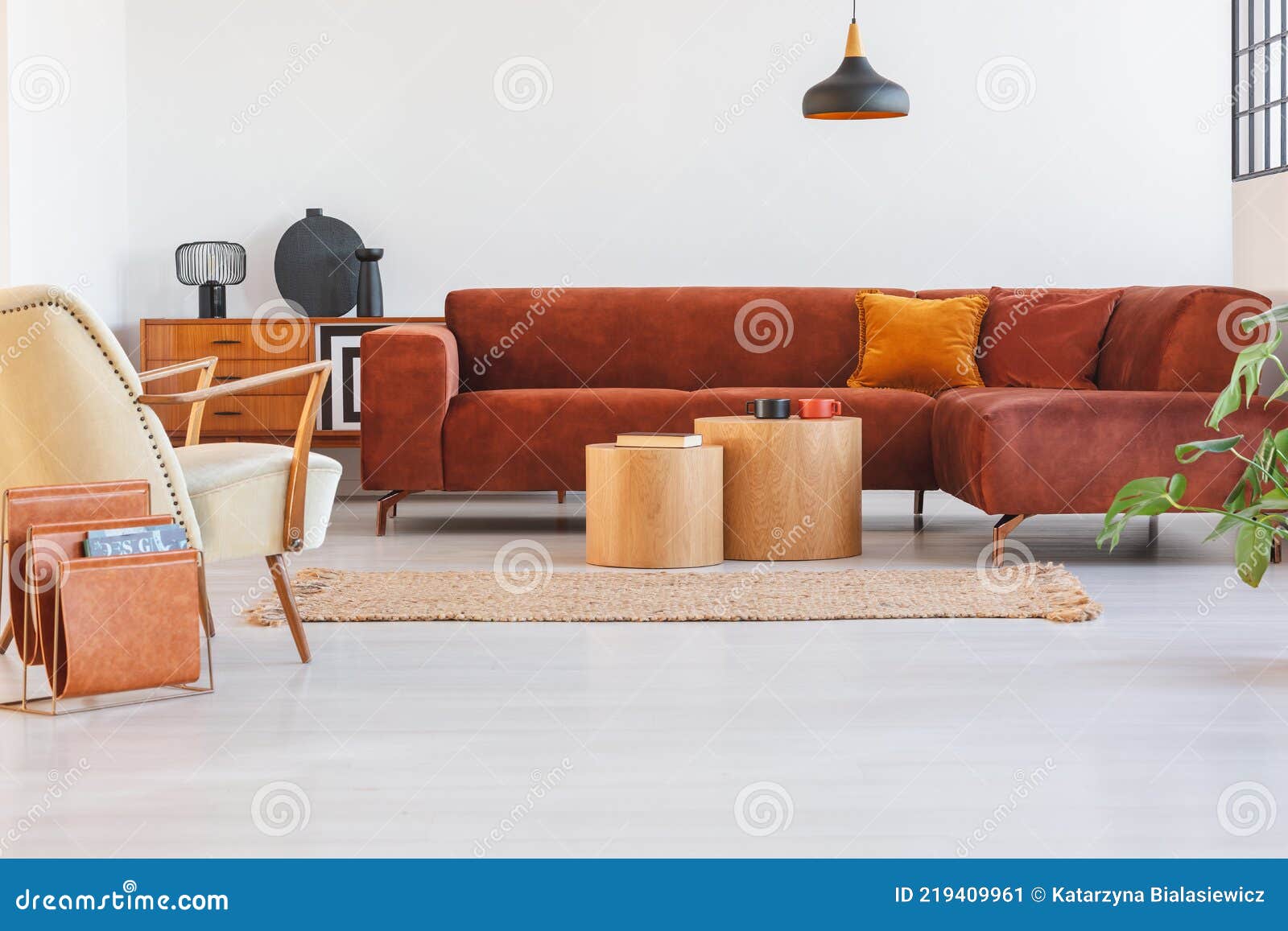 Contemporary Couch in Living Room Stock Image - Image of elegant ...