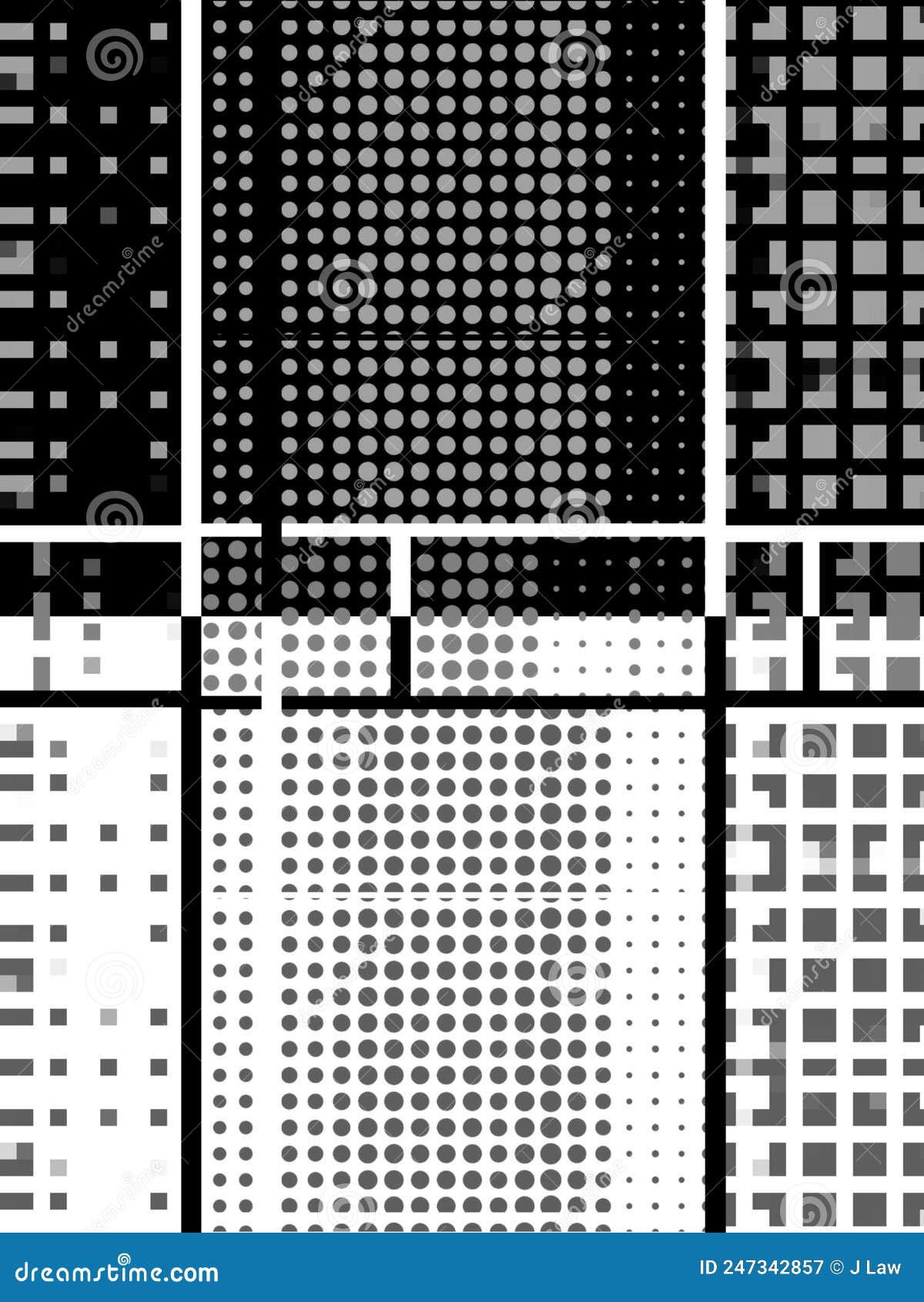 Contemporary Design with Repeating Blocks of White and Grey on a Black ...