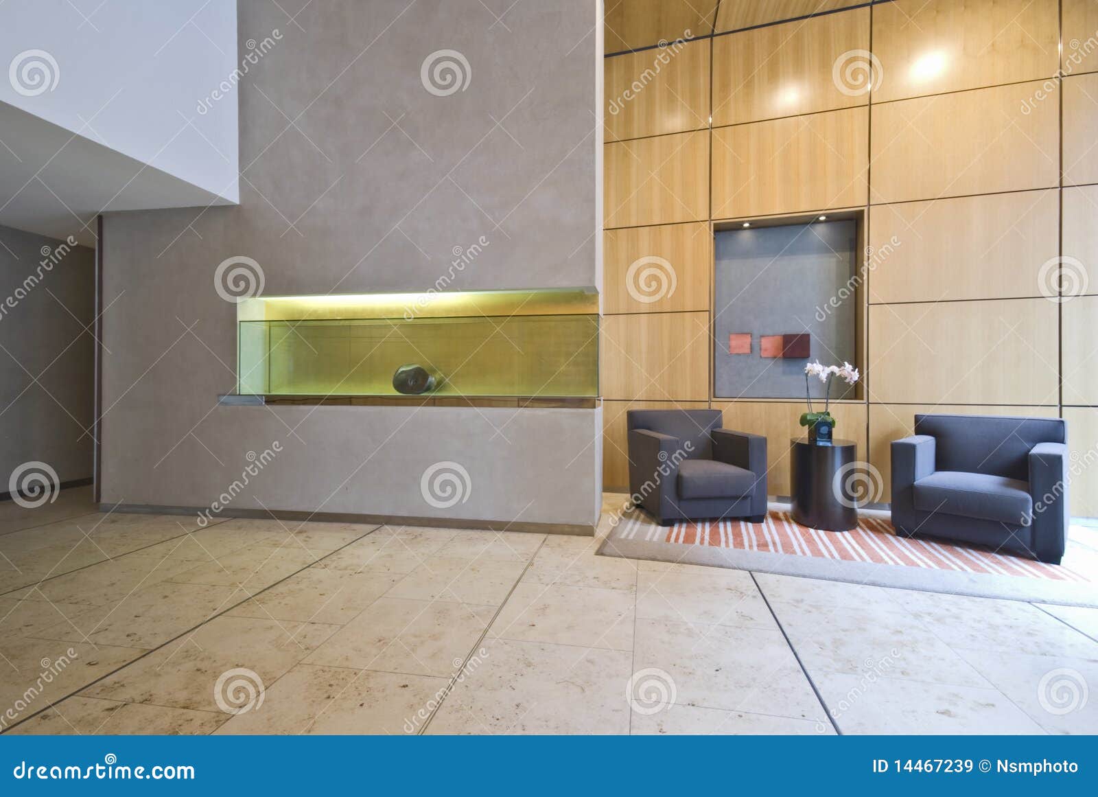 Contemporary Designer Living Area Stock Image - Image of entrance ...