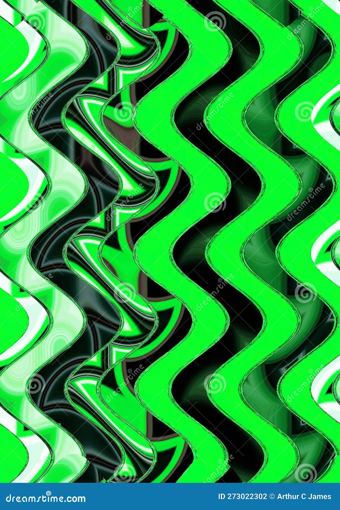 Abstract and Contemporary Digital Art Waves Pattern Design Stock ...