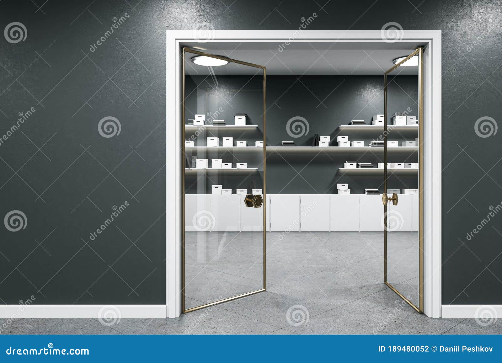 Contemporary Document Storage Room Stock Illustration - Illustration of ...