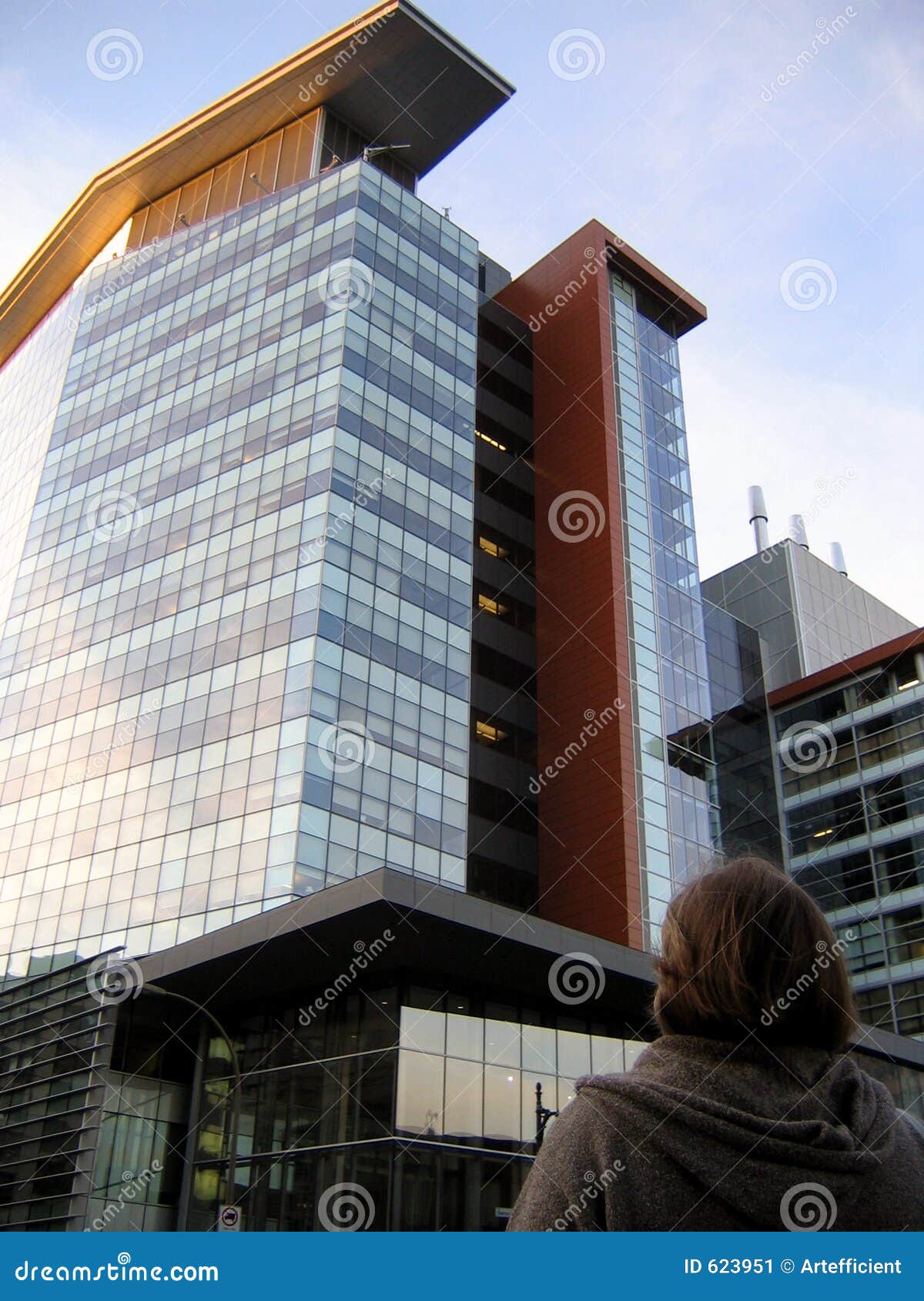 Contemporary Downtown High-rise Building Stock Image - Image of modern ...