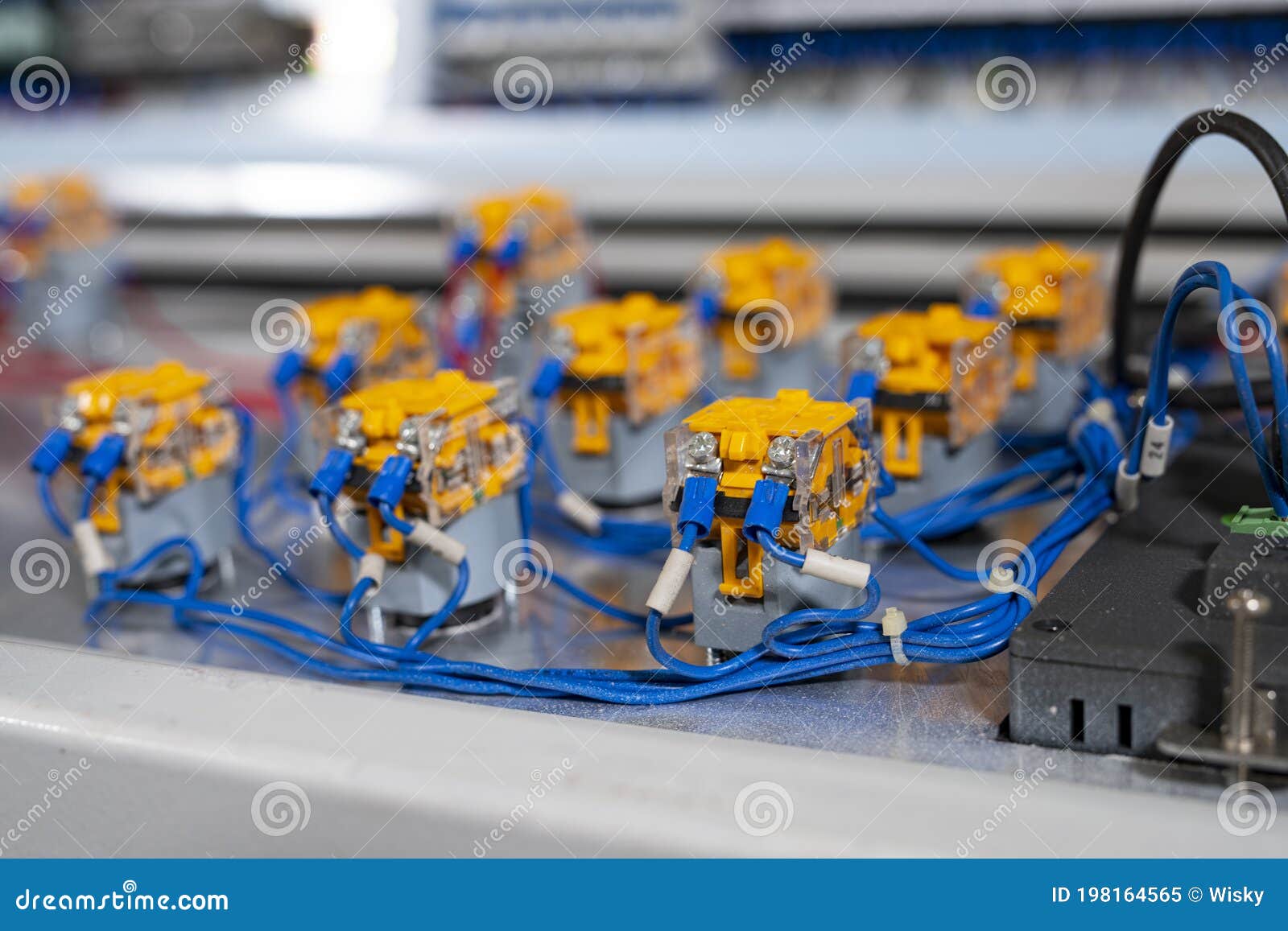 Modern Electrical Equipment with Wires in Laboratory Stock Image ...