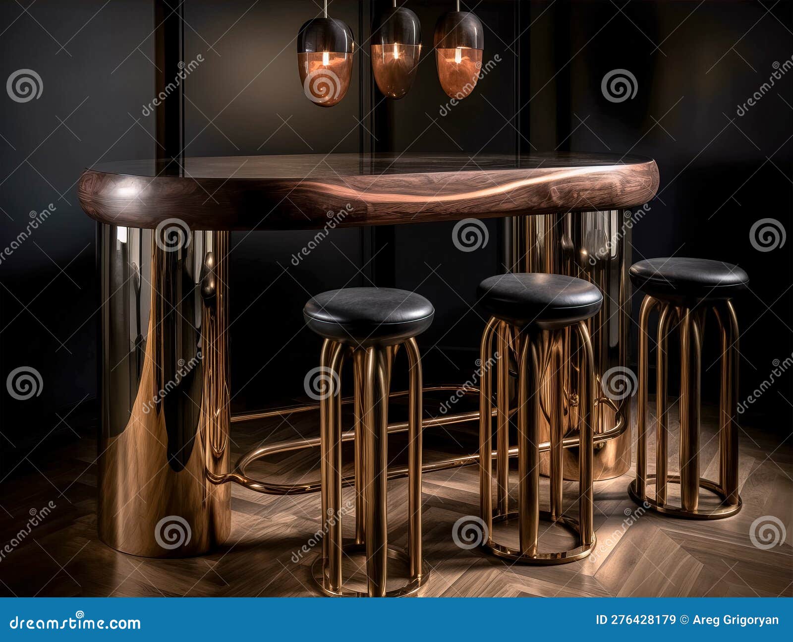 Contemporary Elegant Bar Table Design Stock Illustration - Illustration ...