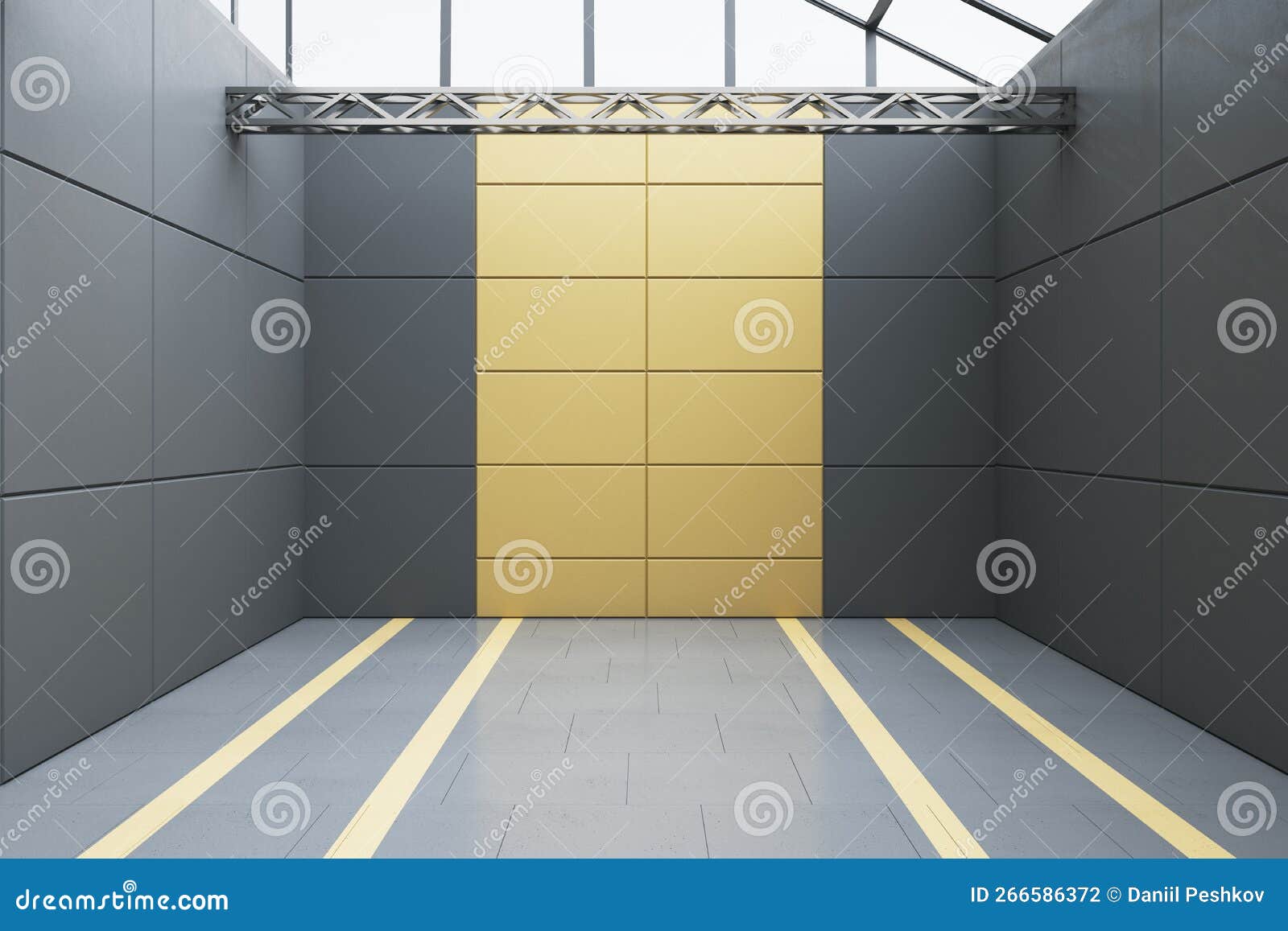 Contemporary Empty Gray Garage Interior. Warehouse Concept Stock ...