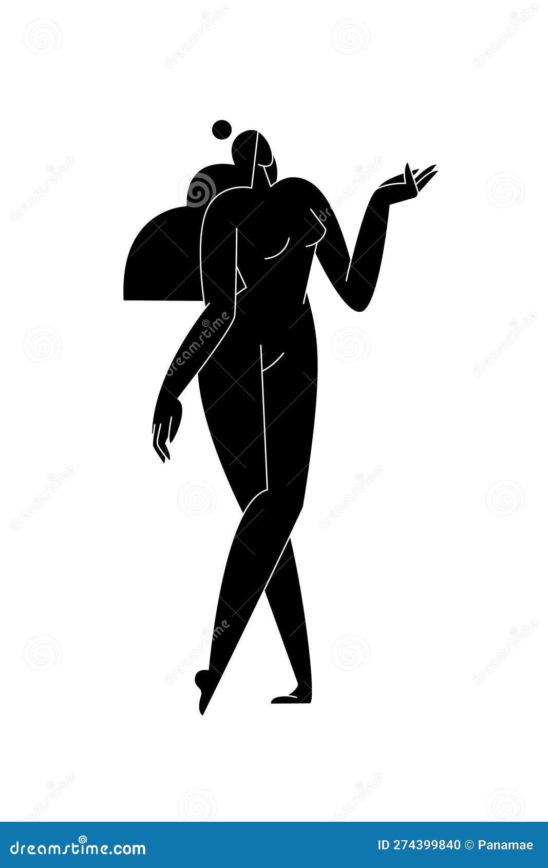 Contemporary Female Body Vector Illustration Nude Woman Silhouette