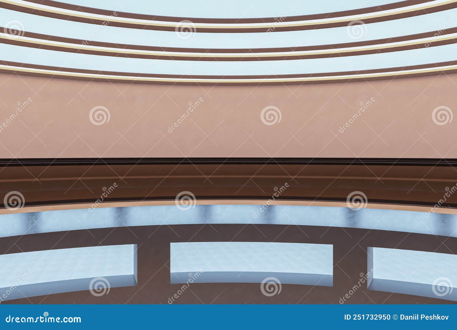 Contemporary And Futuristic Interior With Round Window In Center Of ...