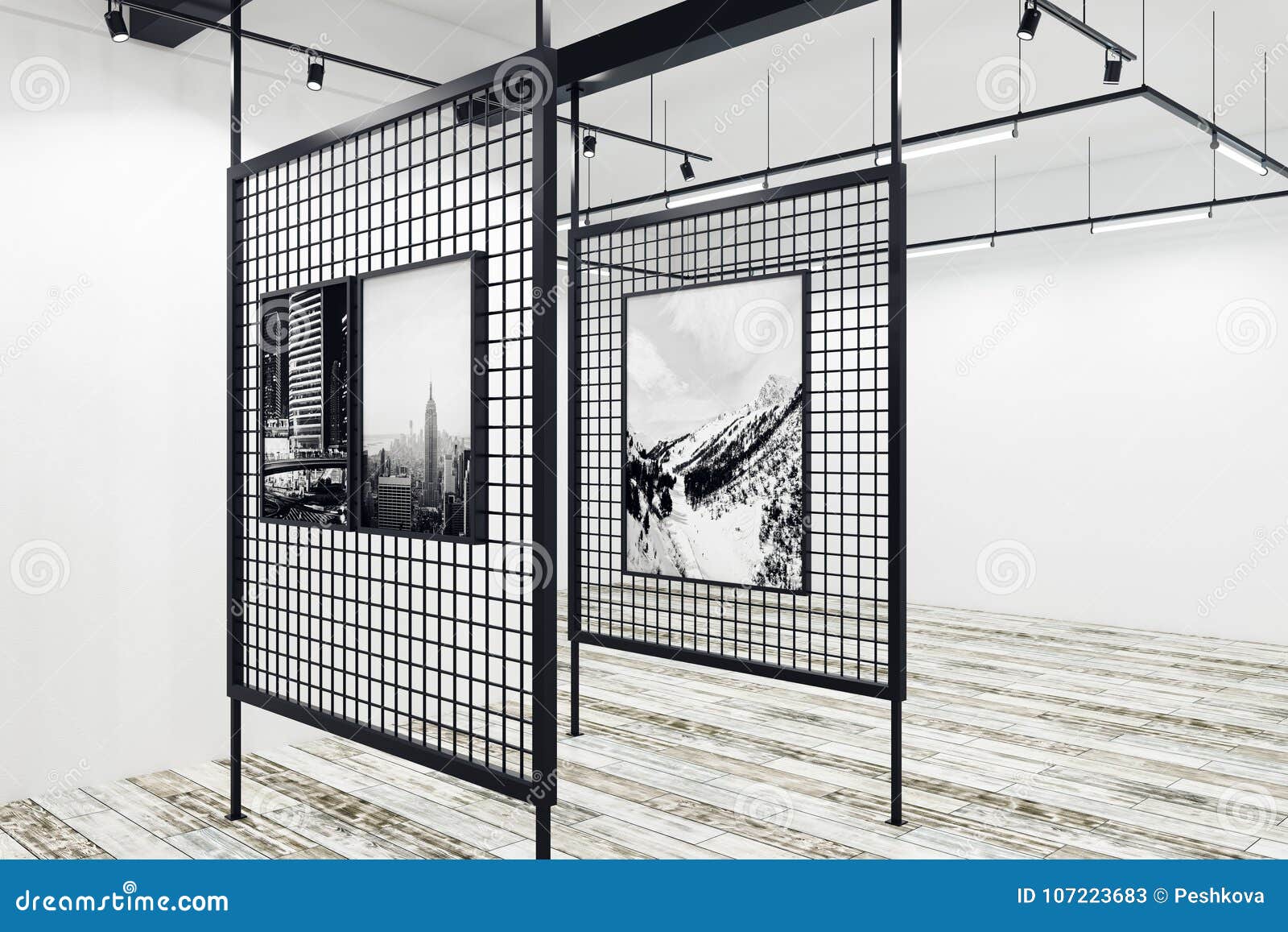 Contemporary Gallery Design Stock Illustration - Illustration of canvas ...